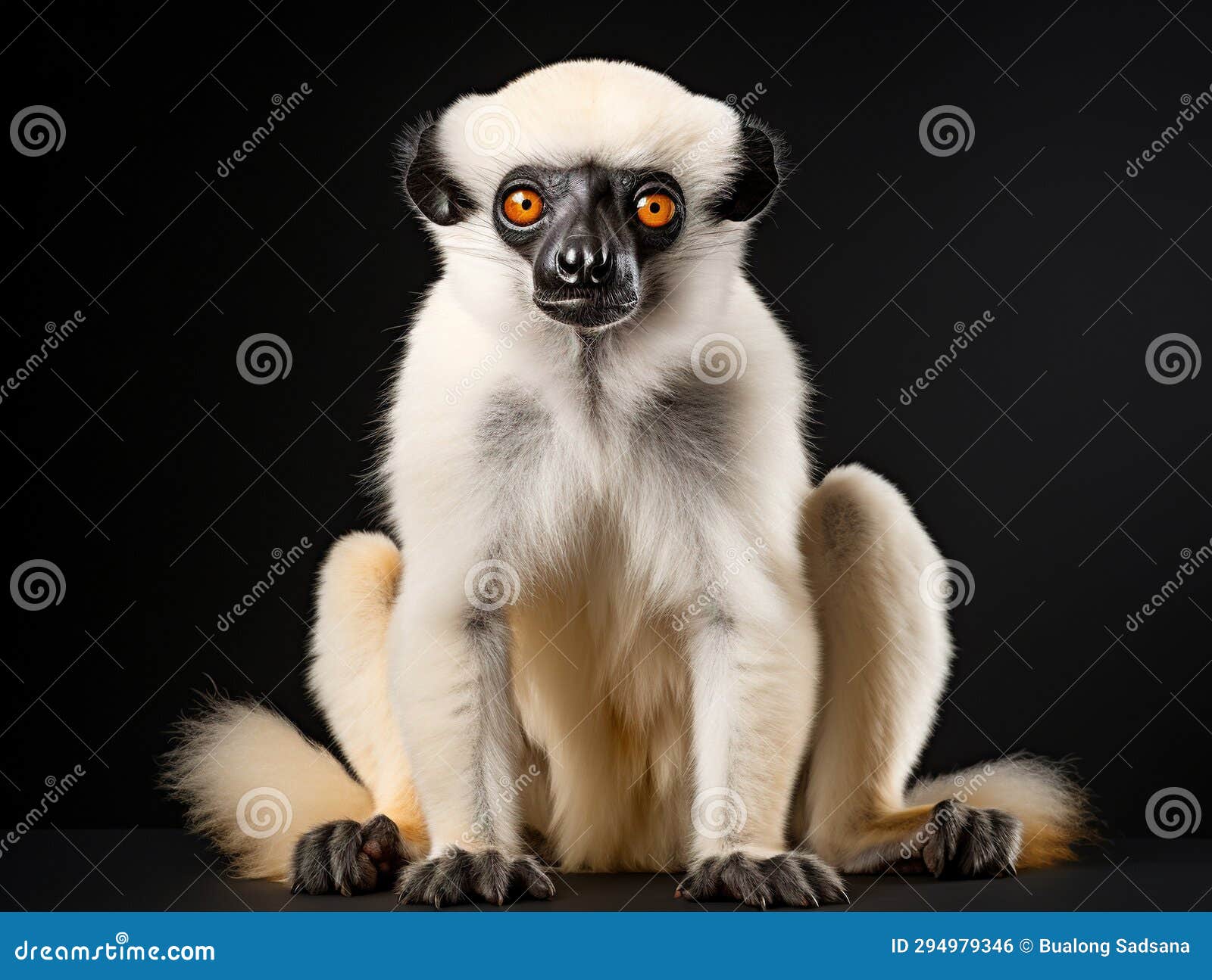 Crowned Sifaka Propithecus Coronatus Mo Stock Illustration ...