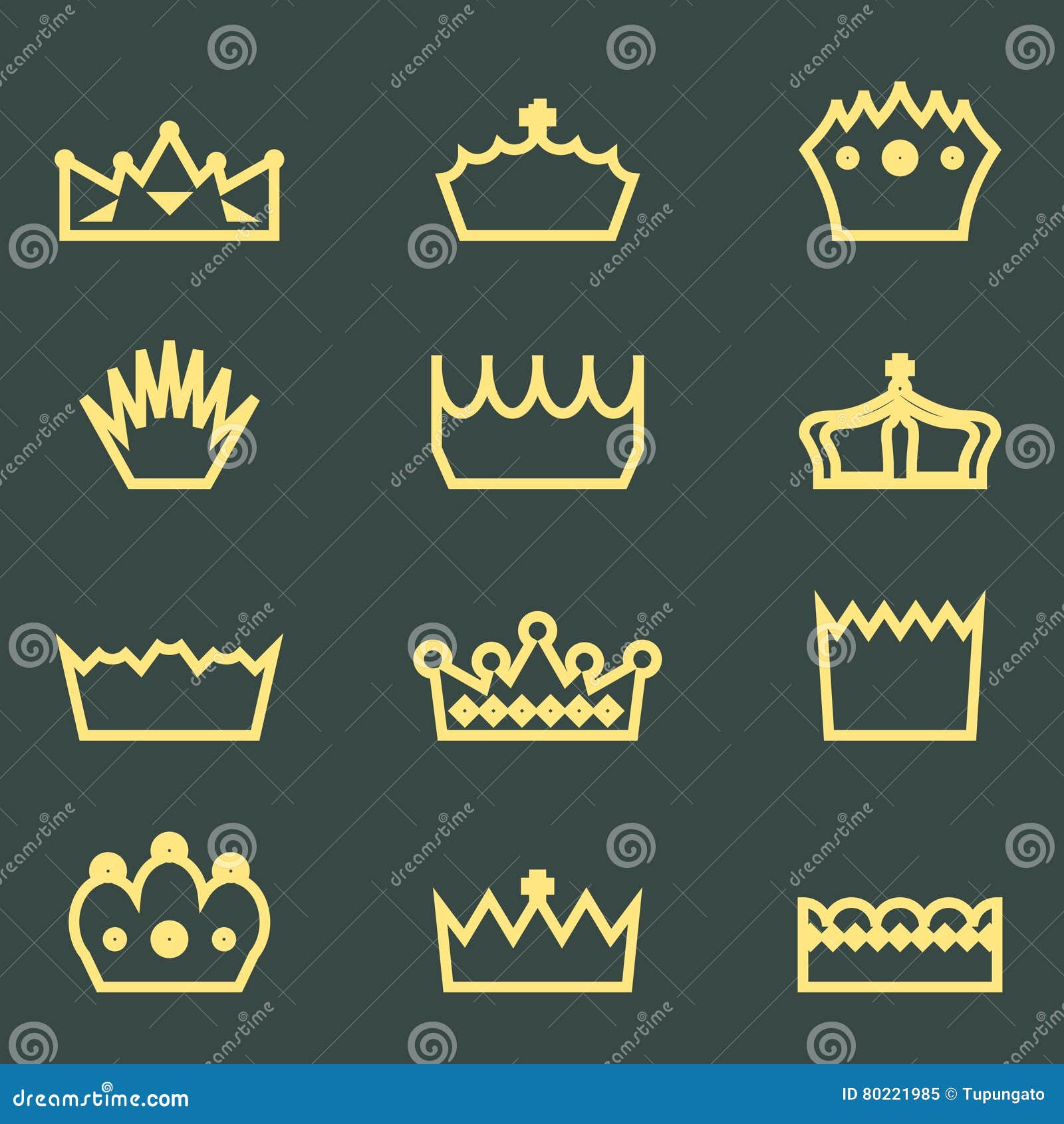 Crowns stock vector. Illustration of tradition, award - 80221985