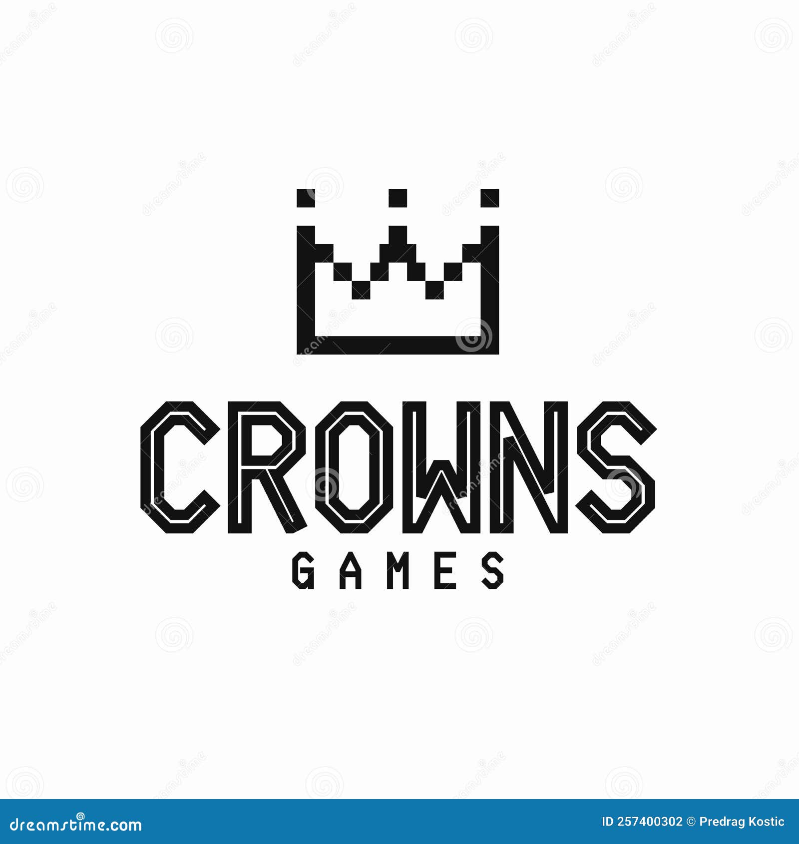Crowns games logo stock illustration. Illustration of line - 257400302