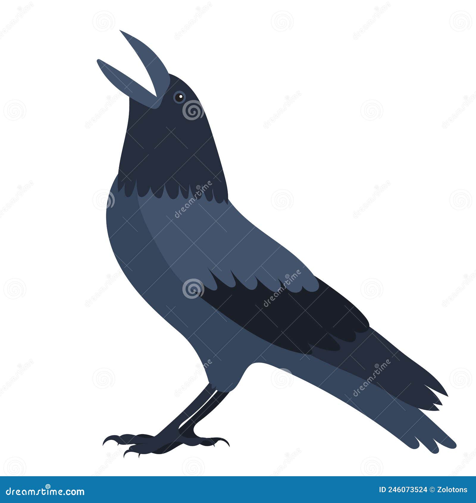 Set Of Crows Flat Design , Isolated On White Background Royalty-Free ...