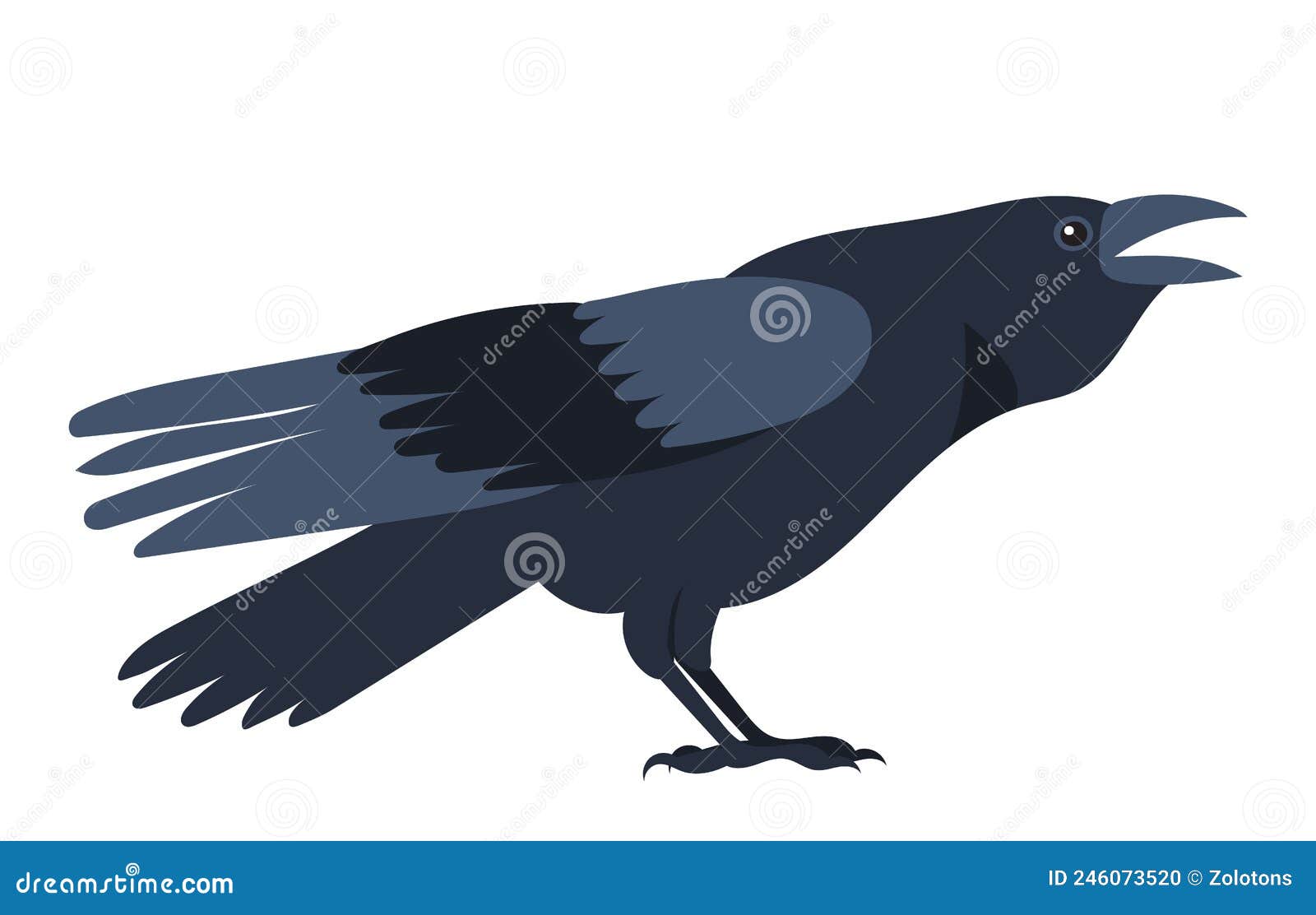 Set Of Crows Flat Design , Isolated On White Background Royalty-Free ...