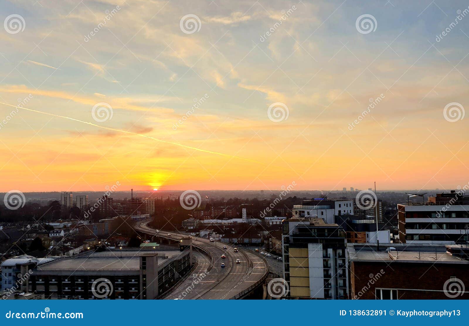 Croydon Cityscape during Sunset Stock Image - Image of horizon, skyline ...