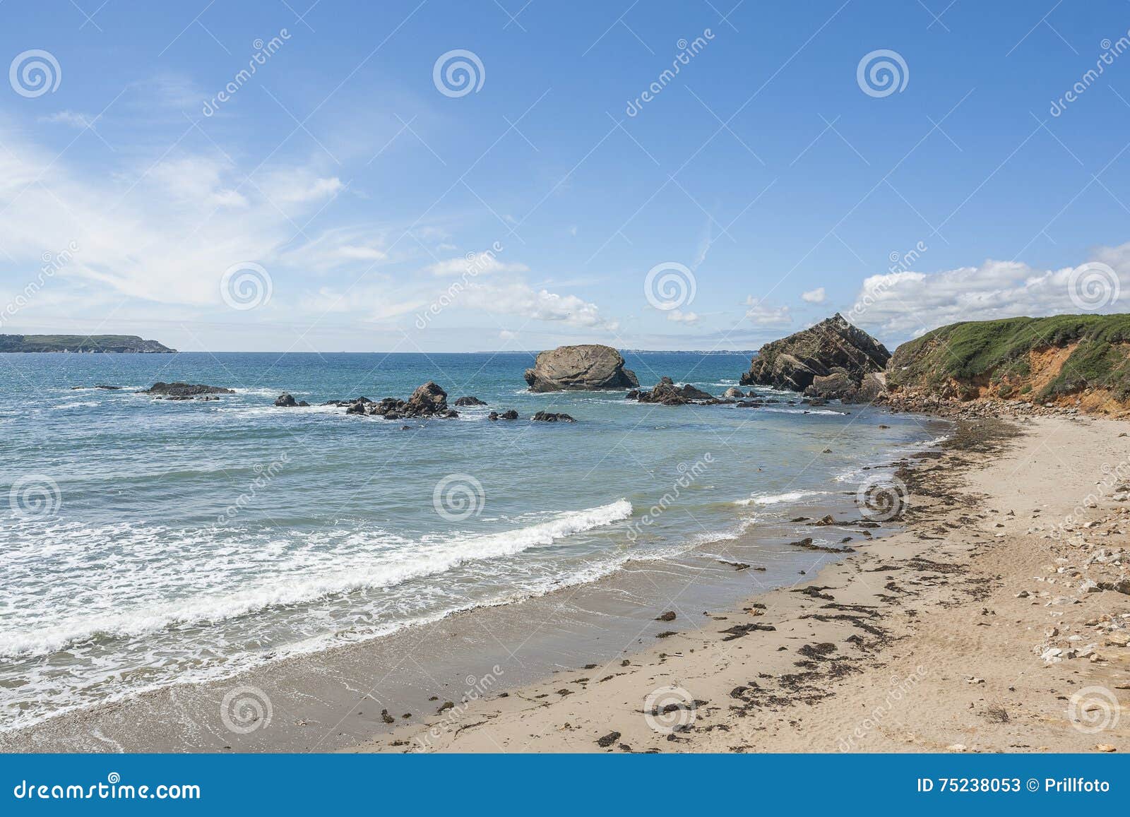 Crozon Peninsula in Brittany Stock Image - Image of pebble, sunny: 75238053