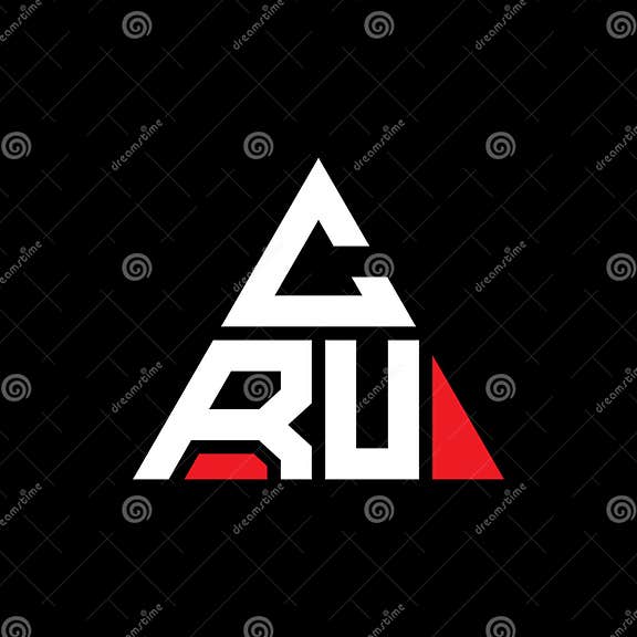 CRU Triangle Letter Logo Design with Triangle Shape. CRU Triangle Logo ...