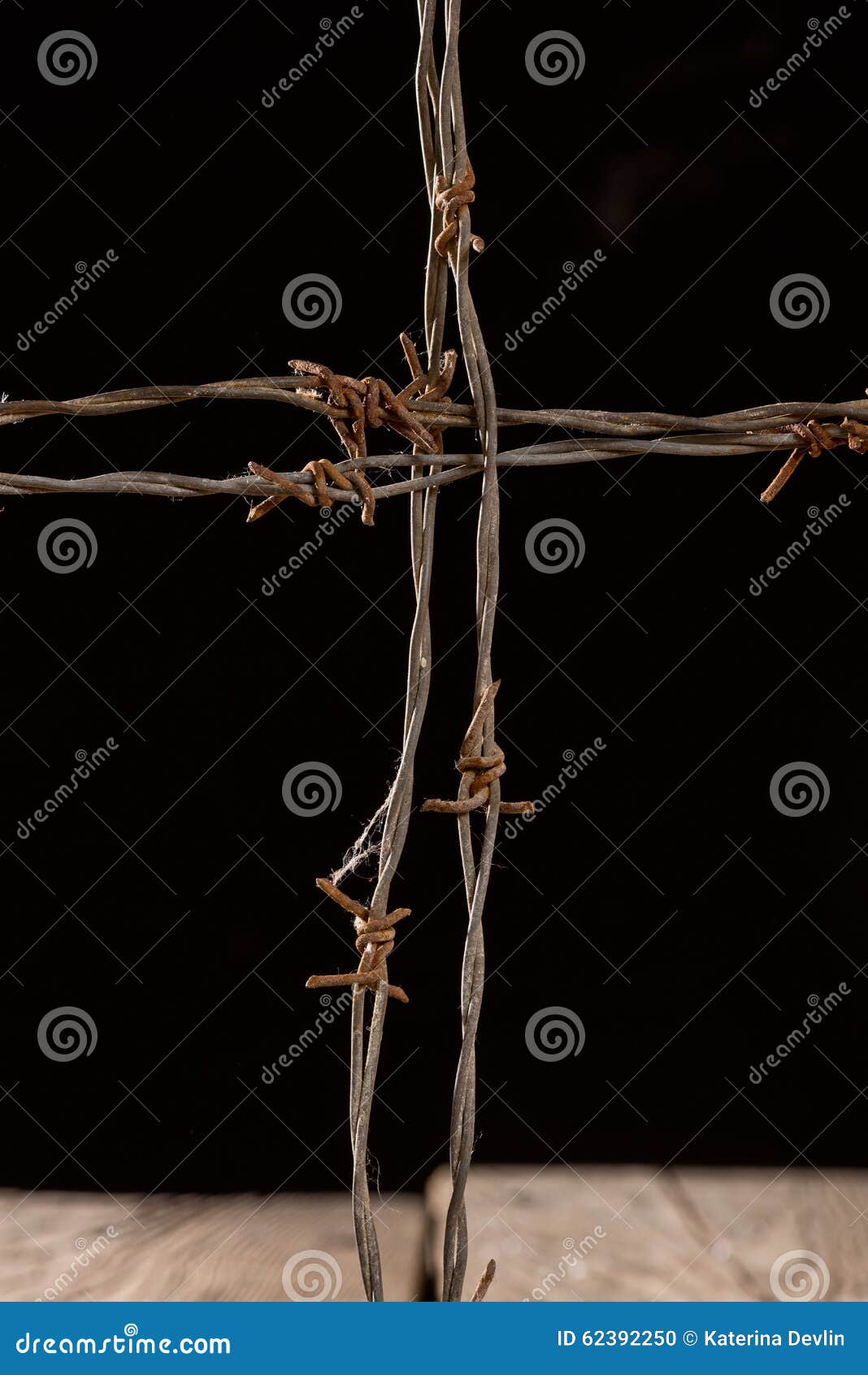 Crucifix from barbed wire stock photo. Image of abandoned - 62392250