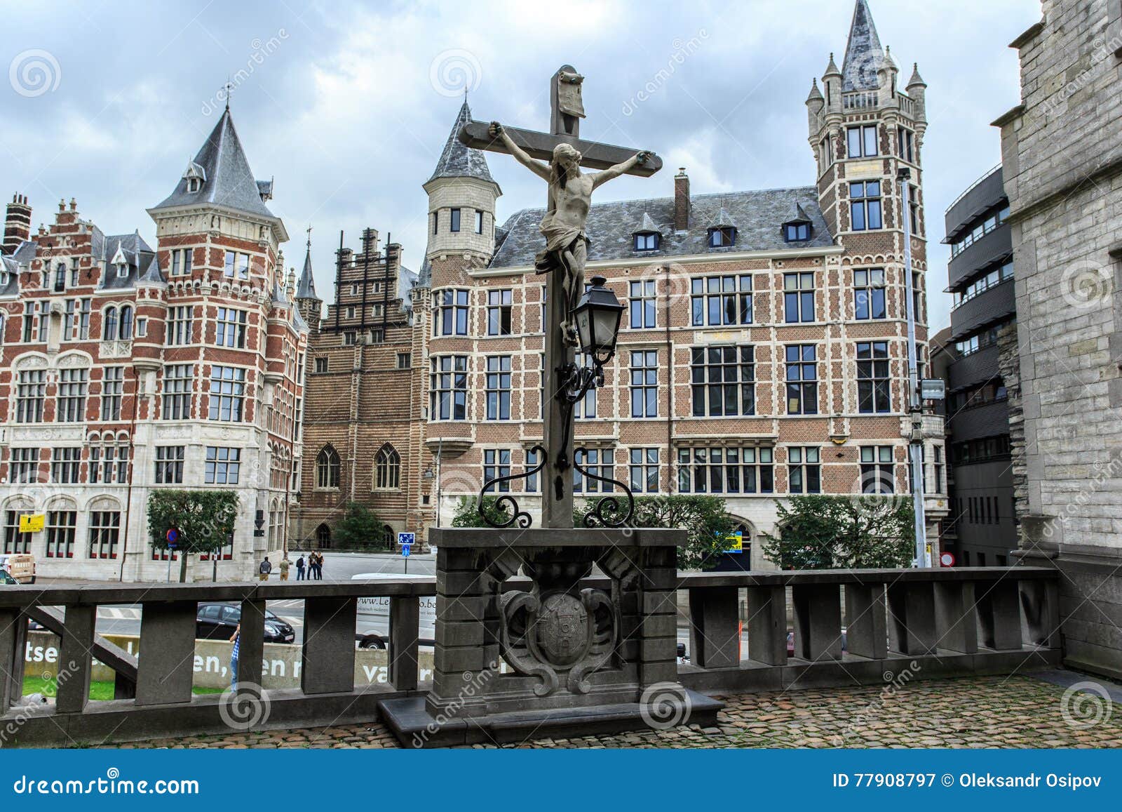 Crucifix Located in the Het Steen Castle in Antwerp, Belgium Editorial ...