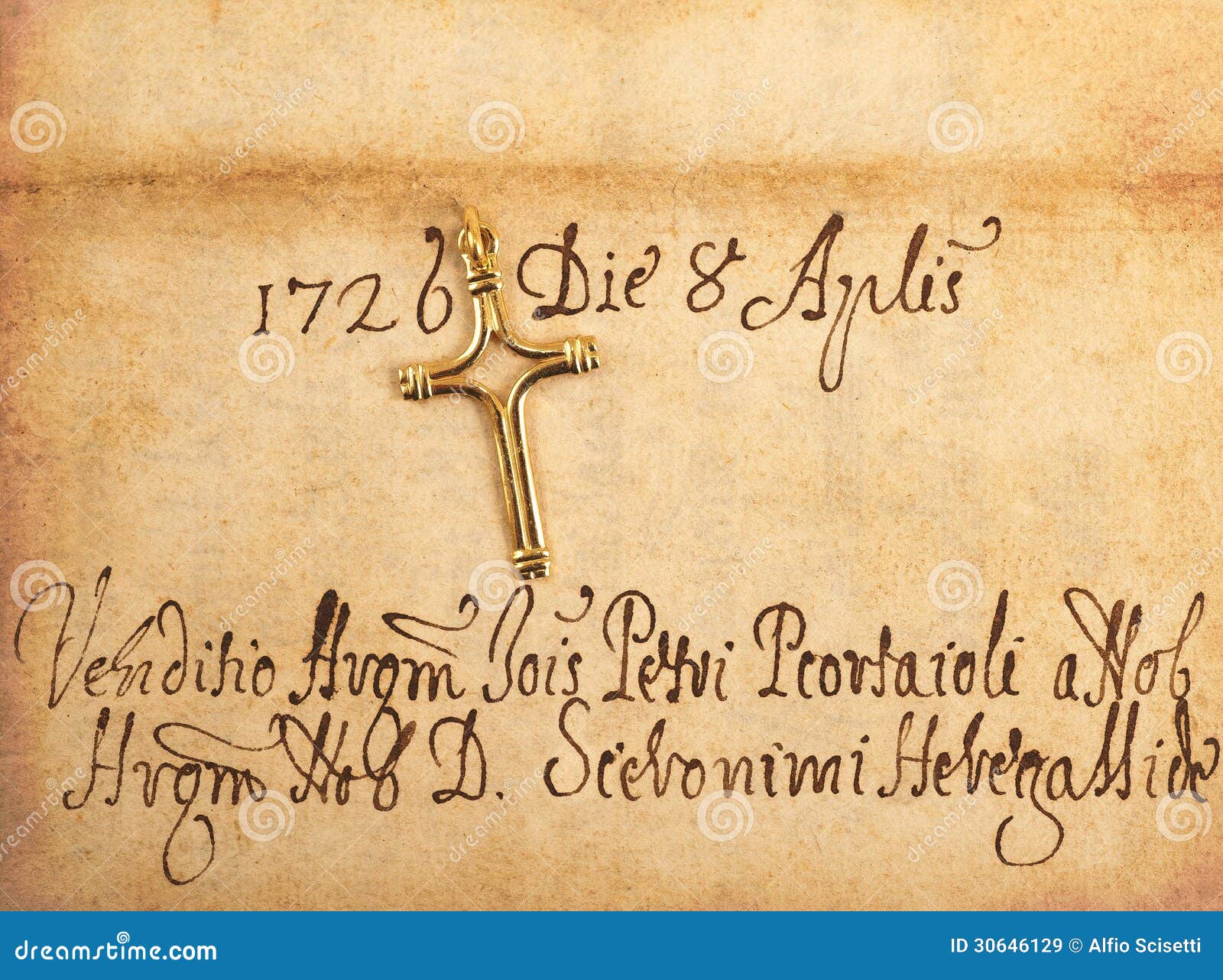 Crucifix on parchment stock image. Image of prayer, paper - 30646129