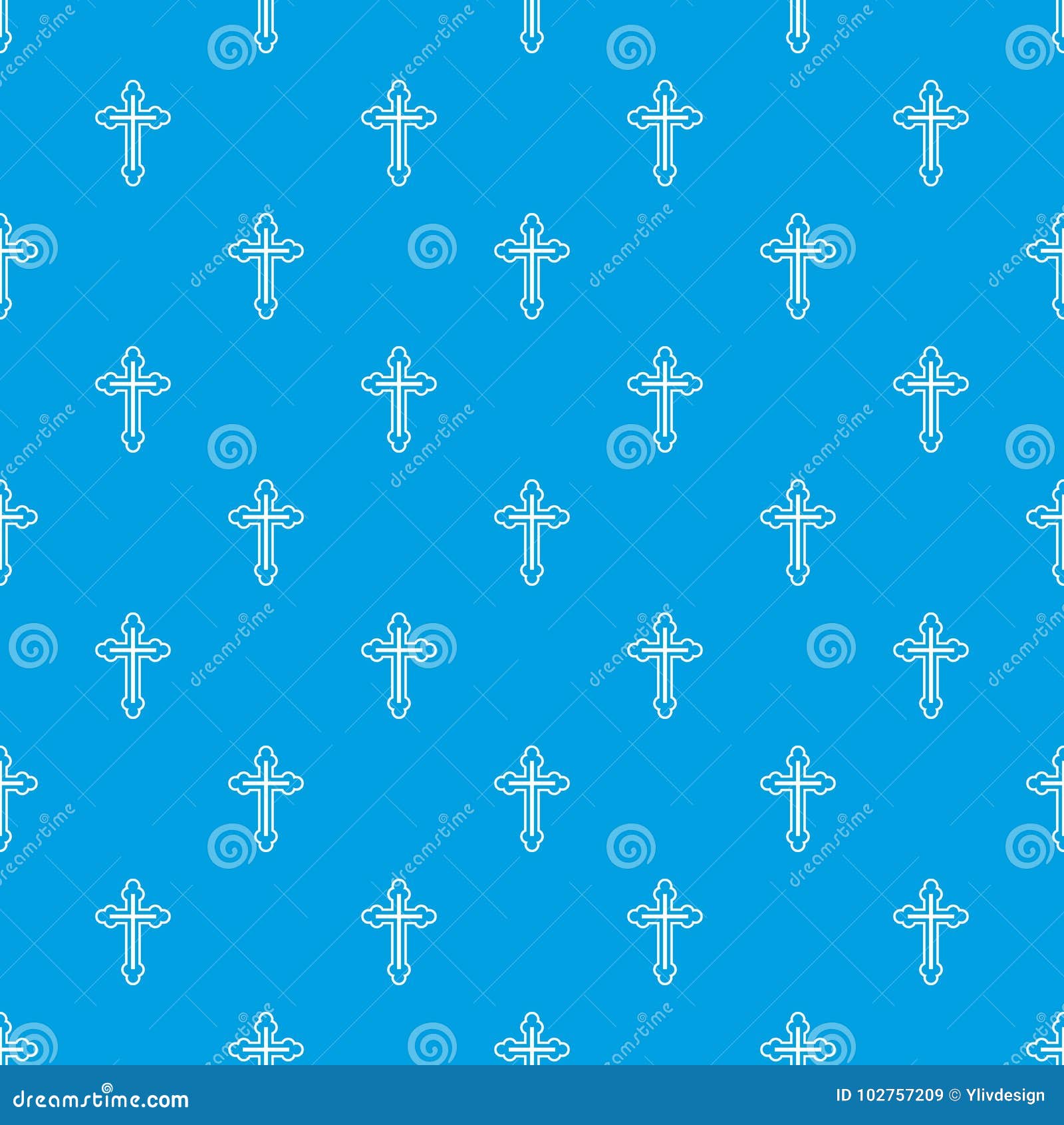 Crucifix Pattern Seamless Blue Stock Vector - Illustration of bright ...