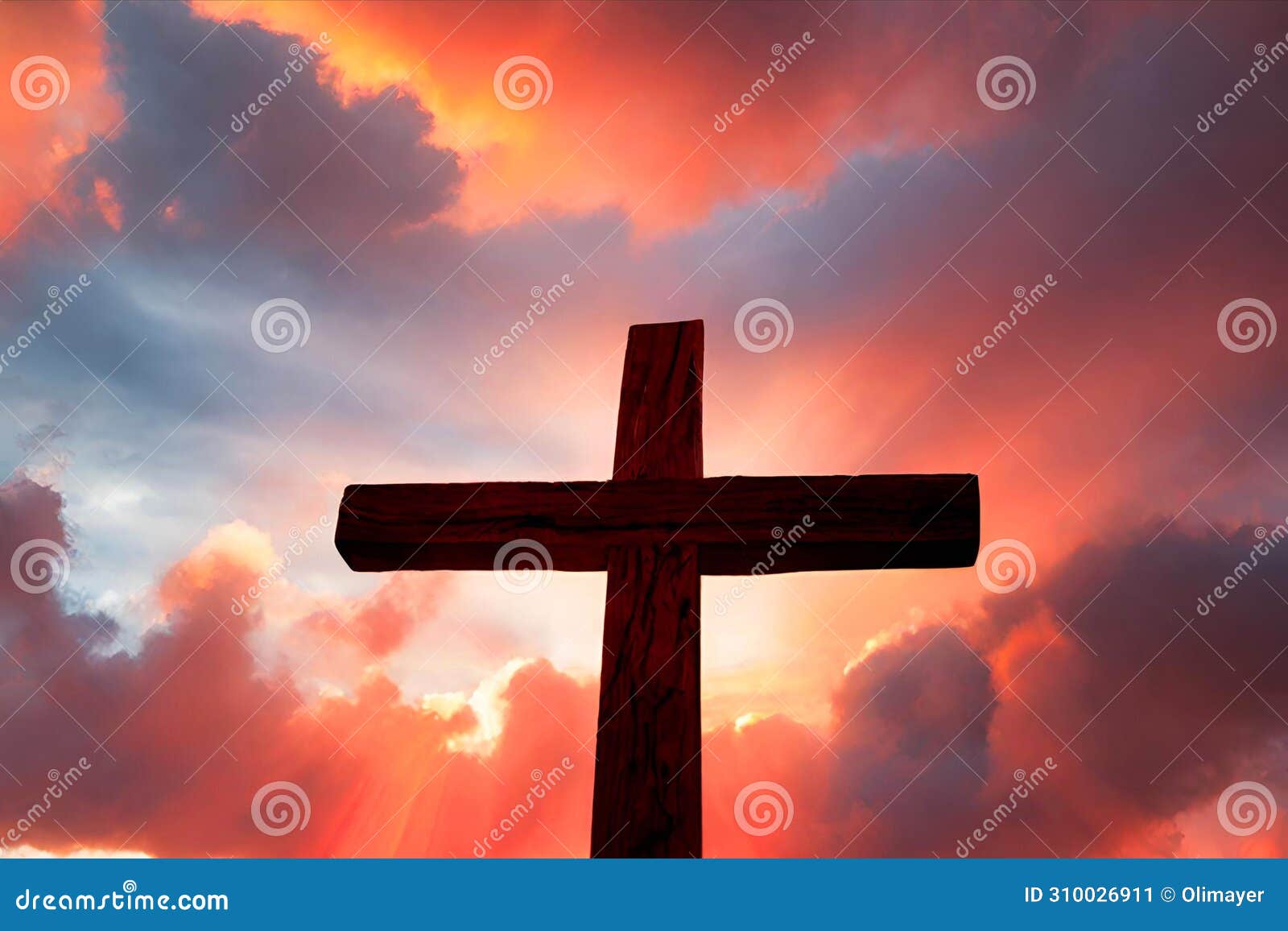 Crucifix with Ray of Light on the Background. Stock Illustration ...