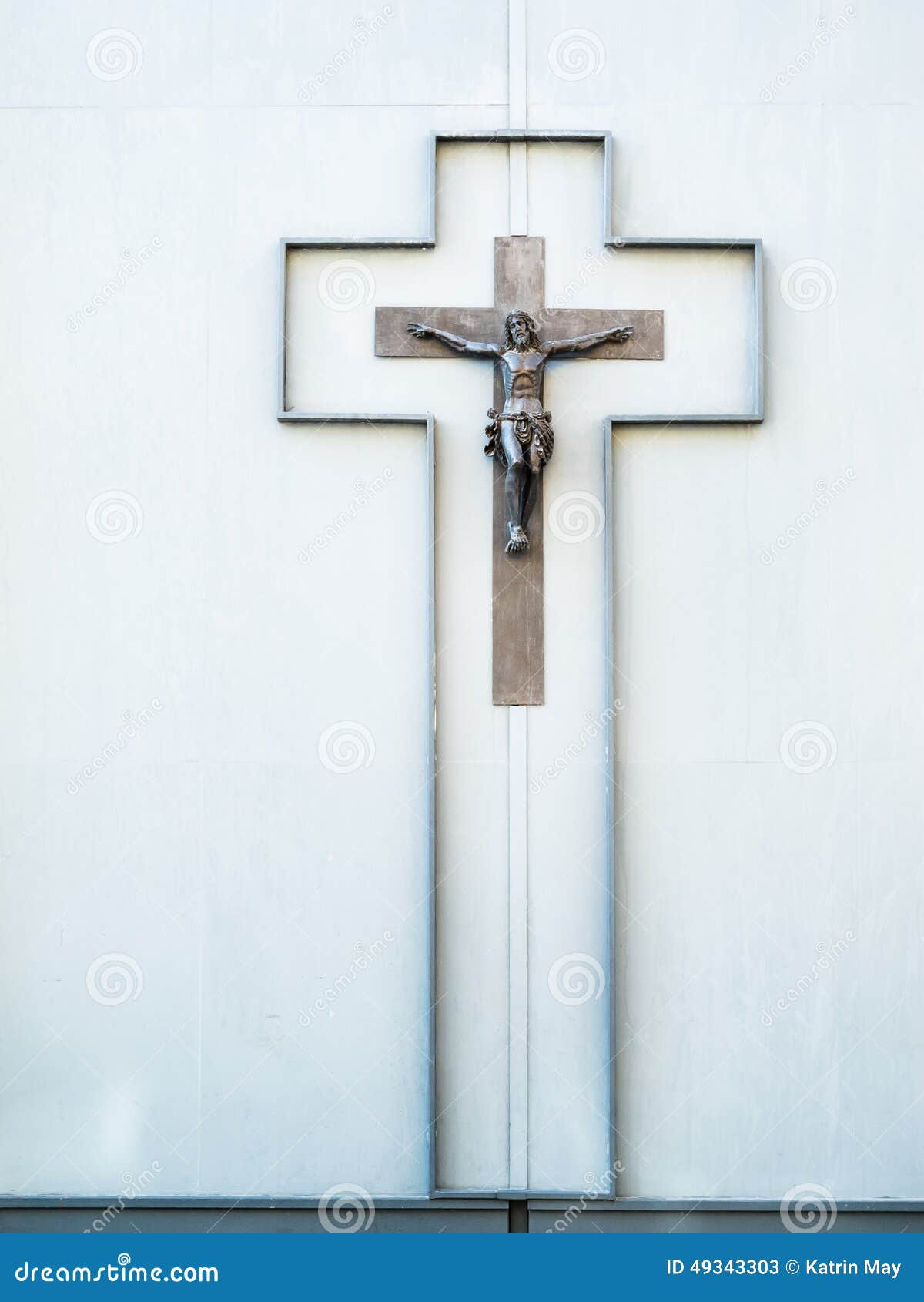 Crucifix on a Wall of a House Stock Image - Image of christendom ...