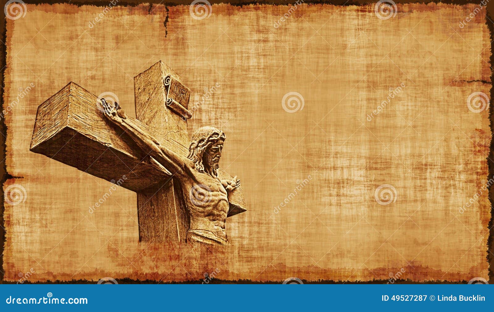 Crucifixion of Jesus Parchment - Horizontal Stock Illustration ...