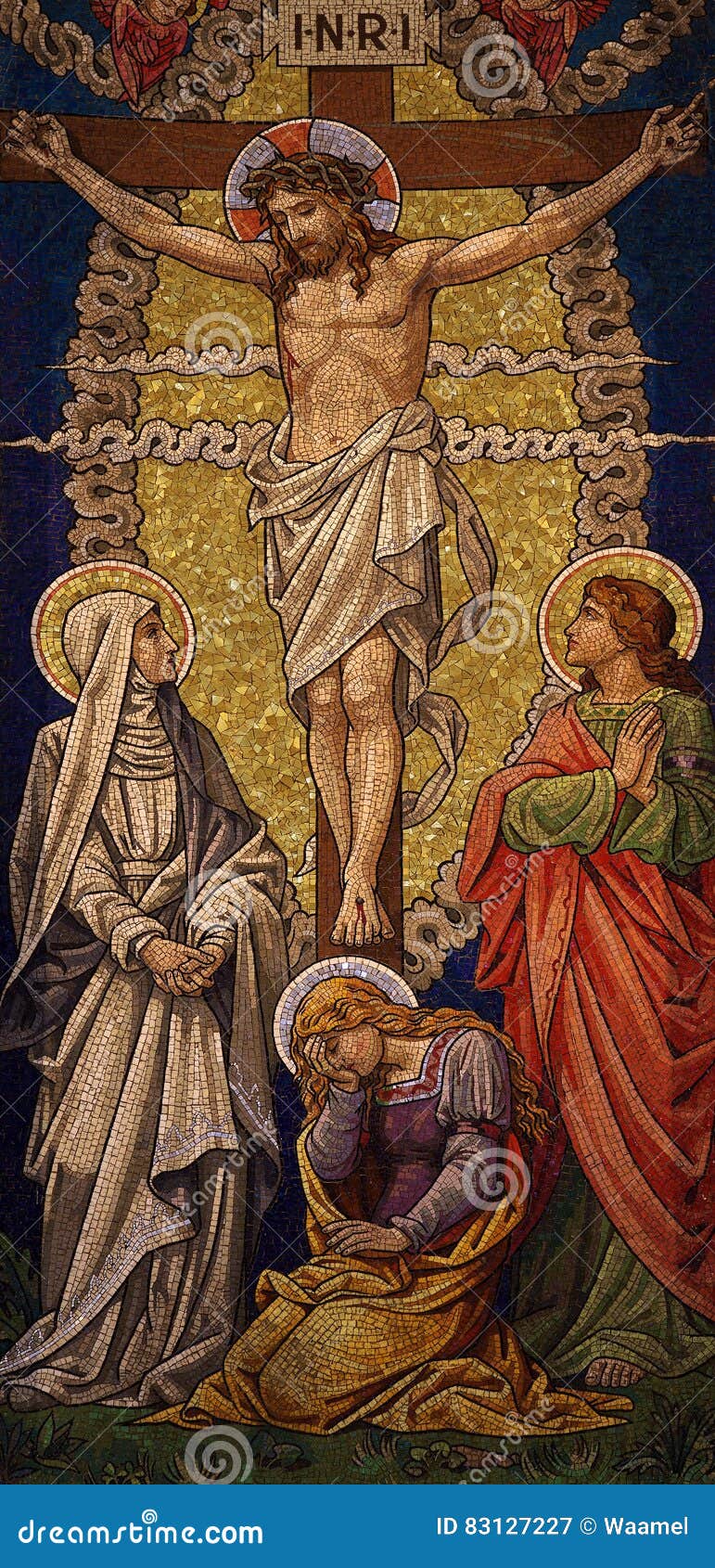 Crucifixion mosaic Easter editorial photography. Image of death - 83127227