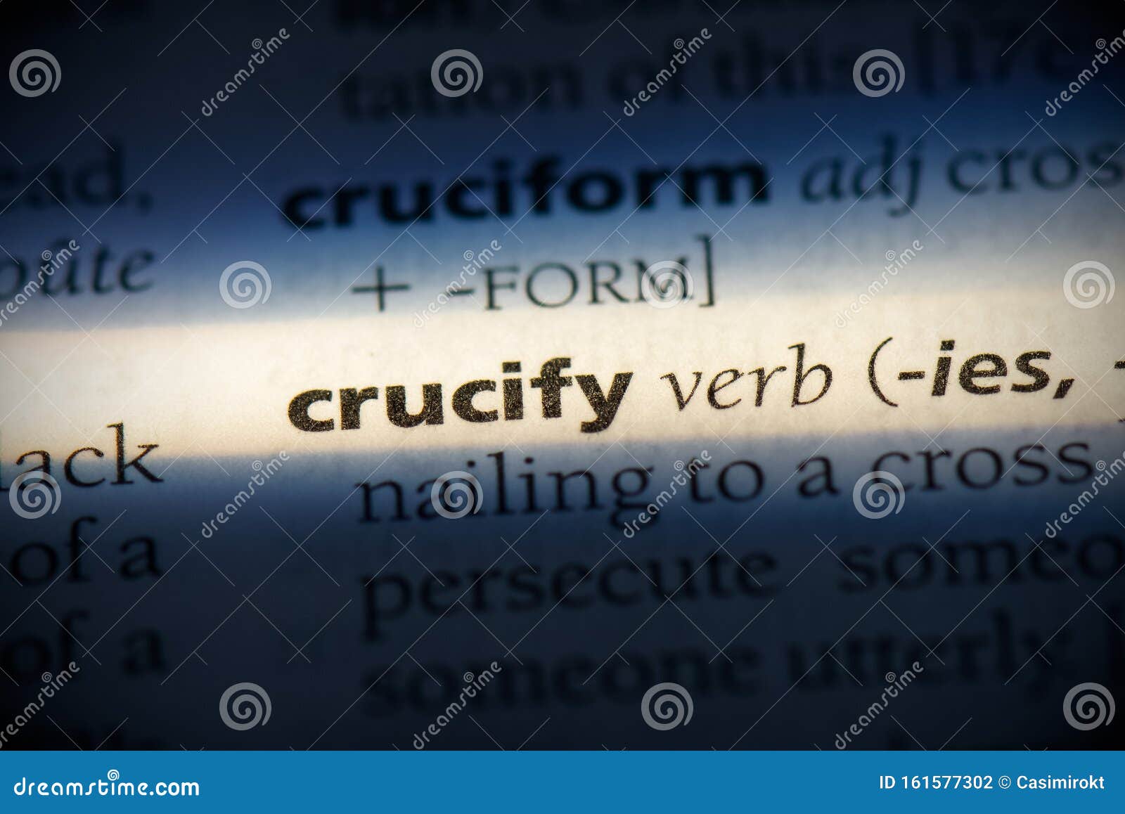 Crucify stock photo. Image of word, learn, reference - 161577302