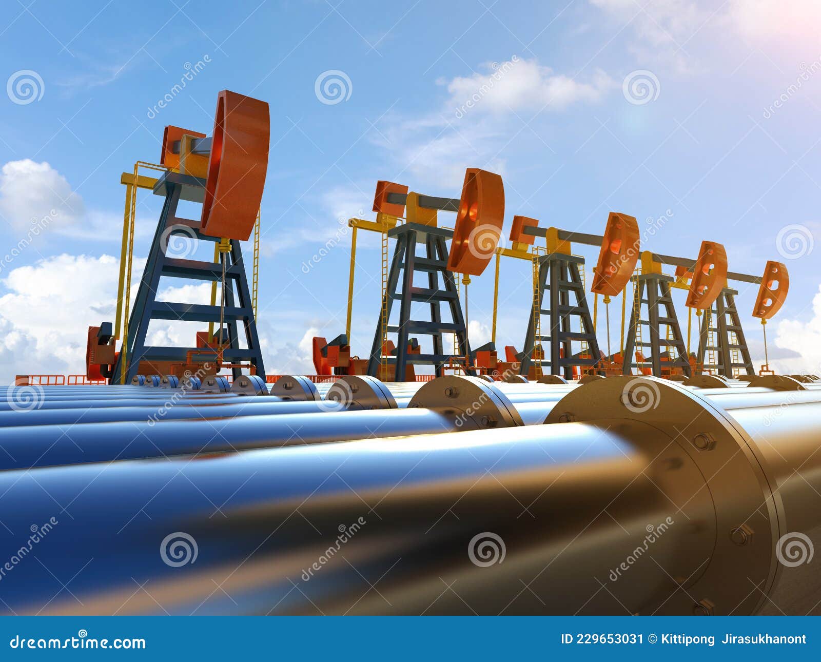 Crude Oil Pump or Oil Rig with Blue Sky Stock Image - Image of diesel ...