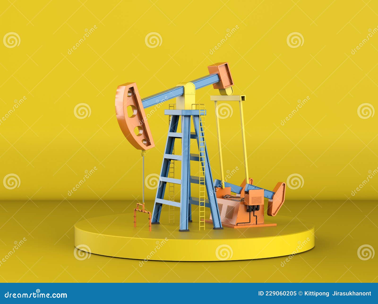 Crude oil pump or oil rig stock illustration. Illustration of ...
