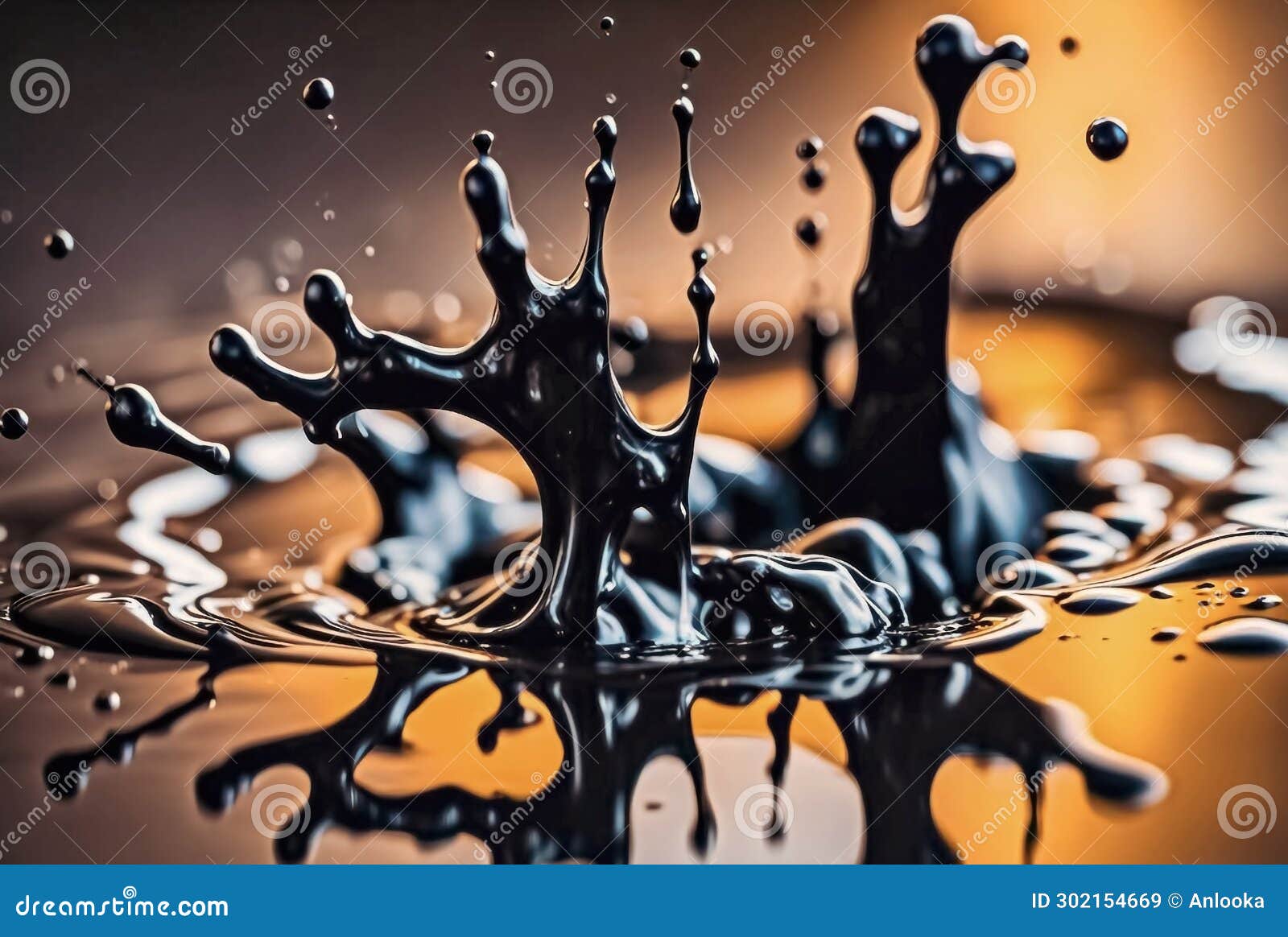 Crude oil splash stock illustration. Illustration of oily - 302154669