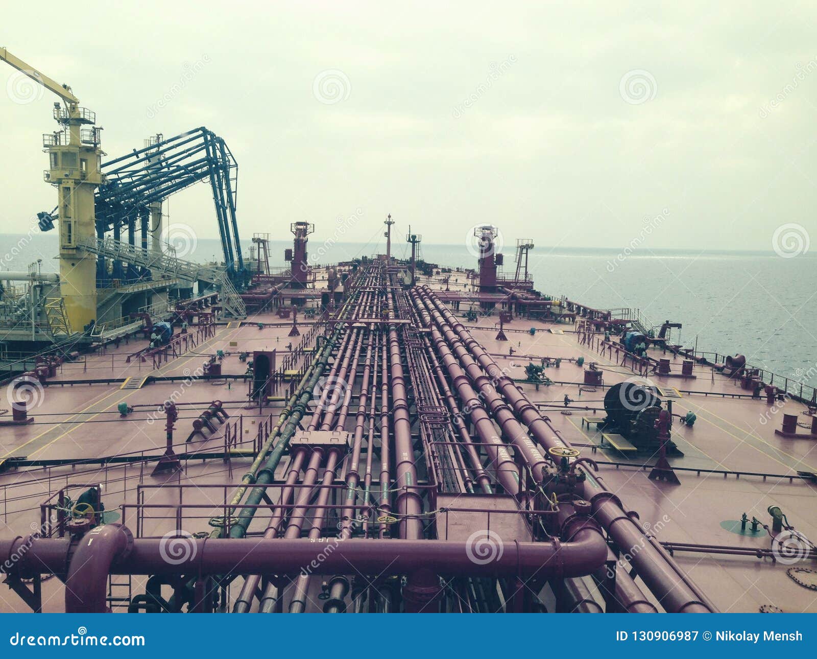 Crude Oil Terminal, View from Superstructure Stock Image - Image of ...