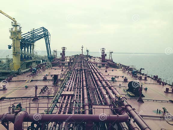 Crude Oil Terminal, View from Superstructure Stock Image - Image of ...