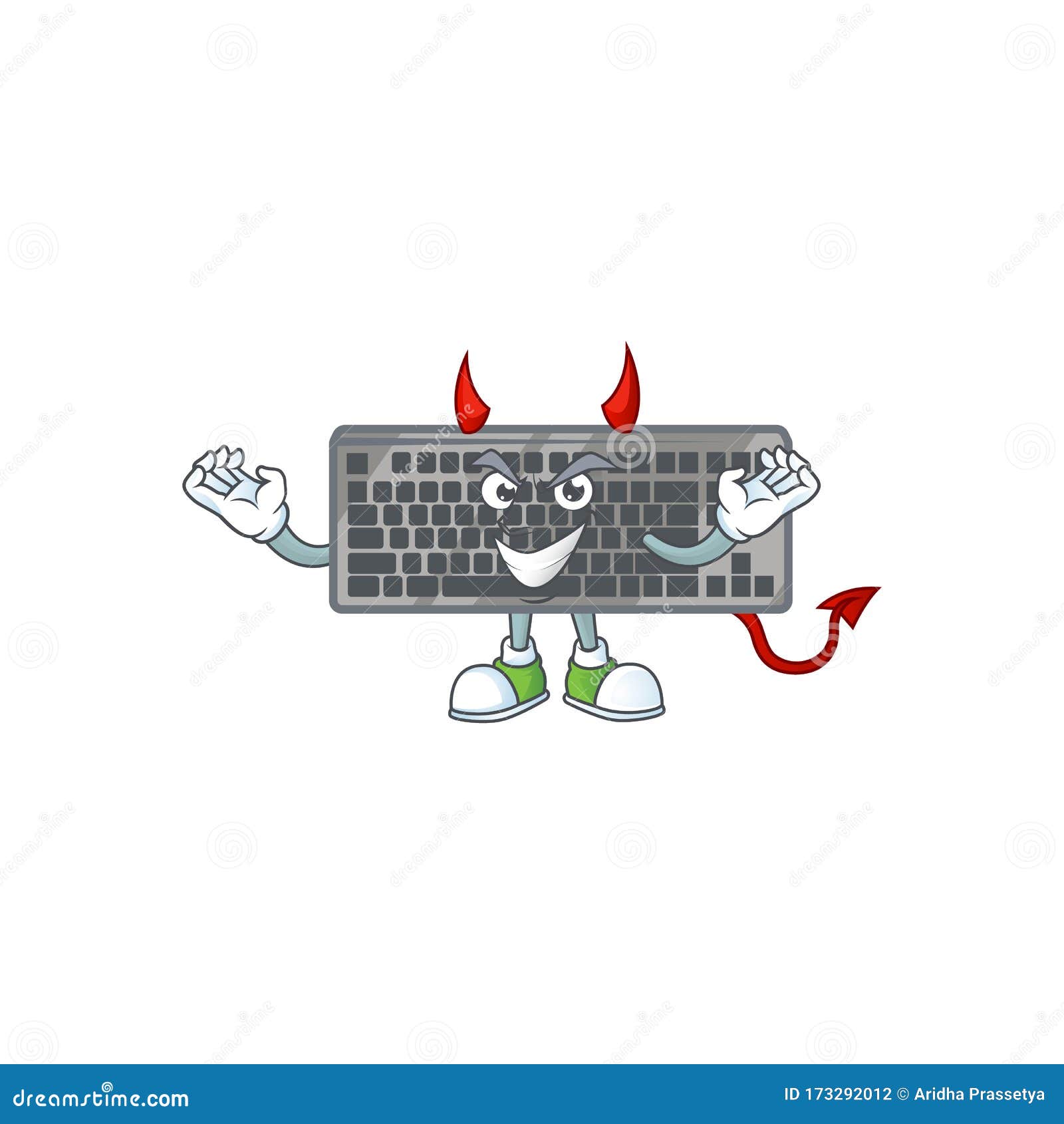 A Cruel Devil Black Keyboard Cartoon Character Design Stock Vector ...