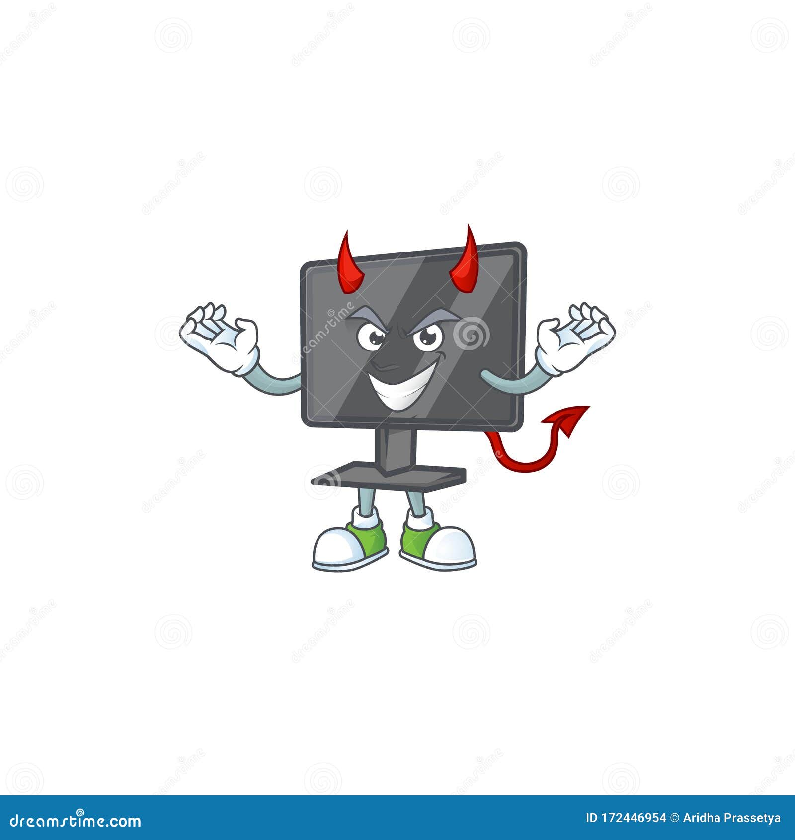 A Cruel Devil CPU Cartoon Character Design Vector Illustration ...