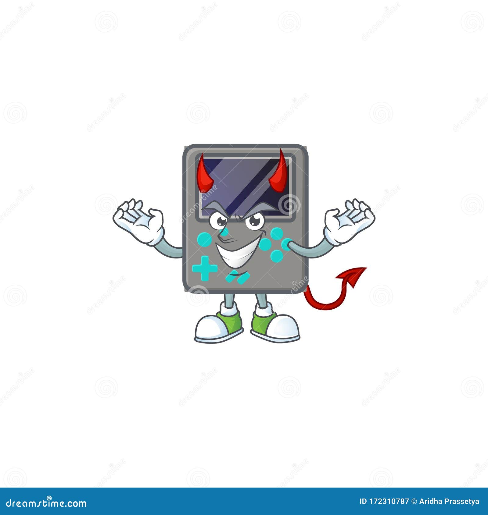 A Cruel Devil Game Console Cartoon Character Design Stock Vector ...