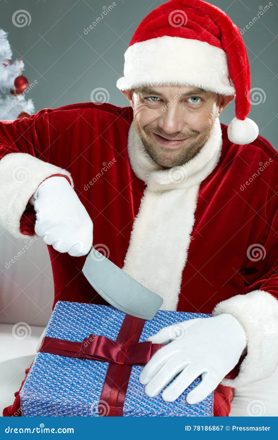 Cruel Santa stock image. Image of evil, ripping, mature - 78186867