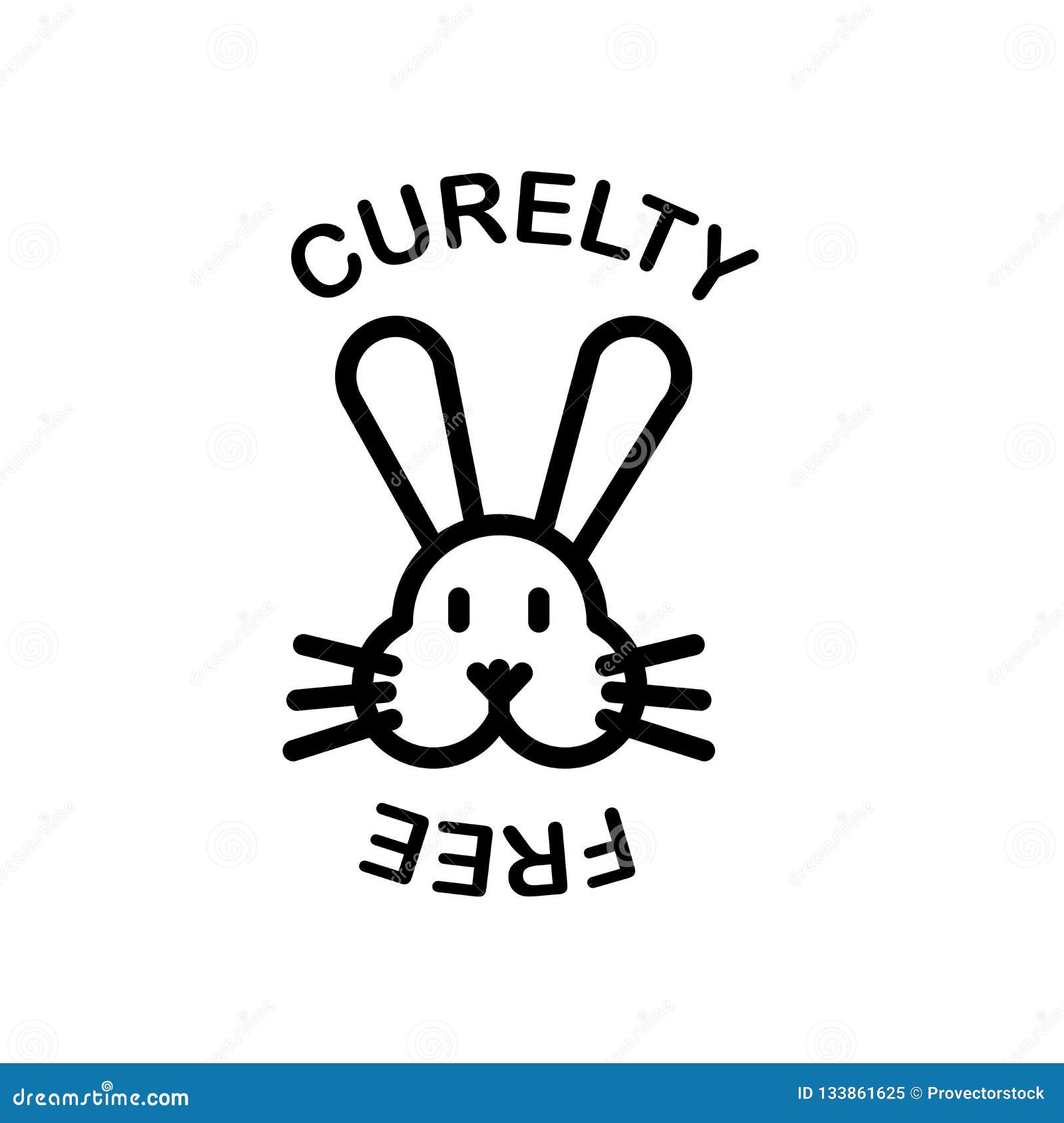 Cruelty Free Logo Design With Rabbit Symbol Cartoon Vector ... Cruelty Free Logo Design With Rabbit Symbol Cartoon Vector ...