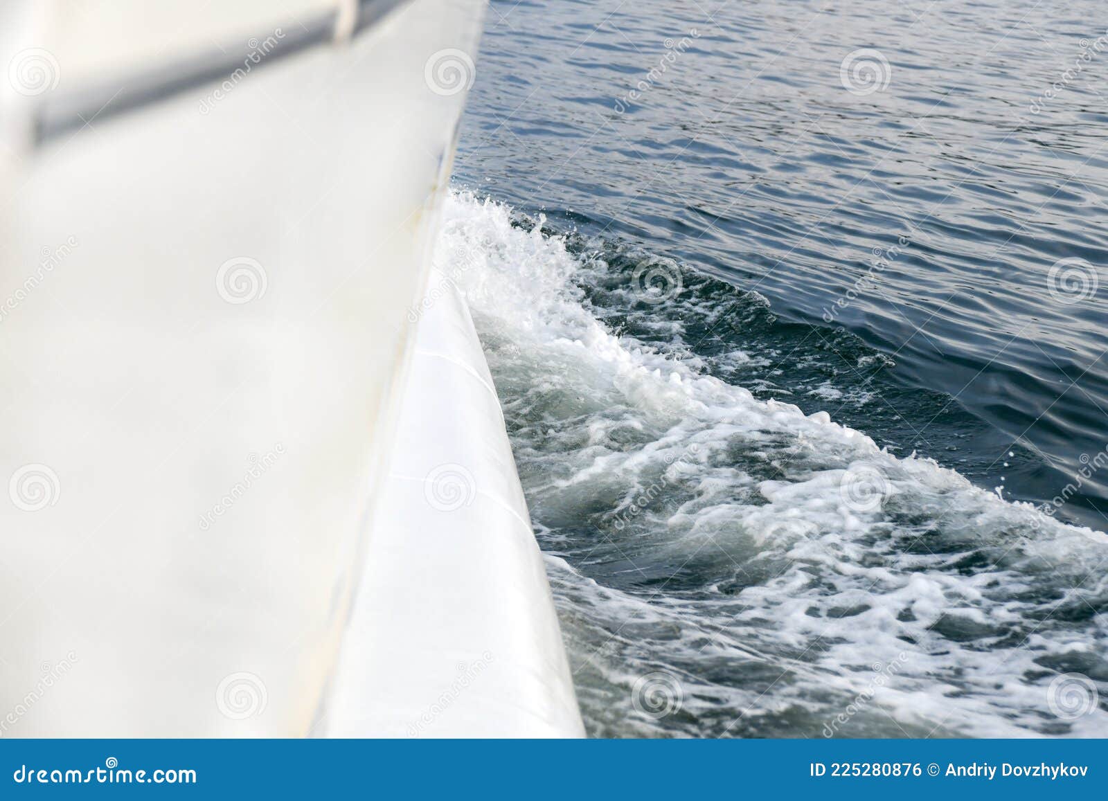 A Cruise Boat Cuts the Waves in the Sea when Sailing on a Motor Ship ...