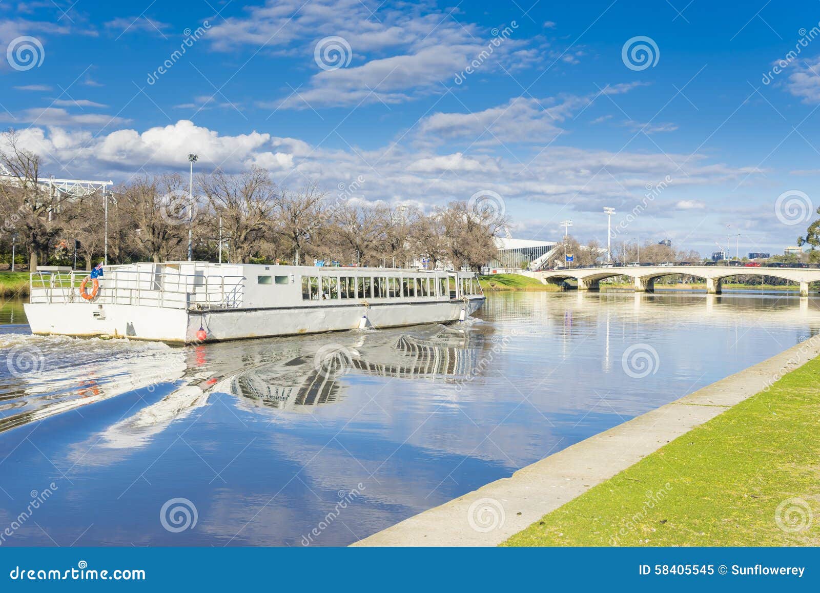 Cruise Boat on the Yarra River in Melbourne Stock Image - Image of ...