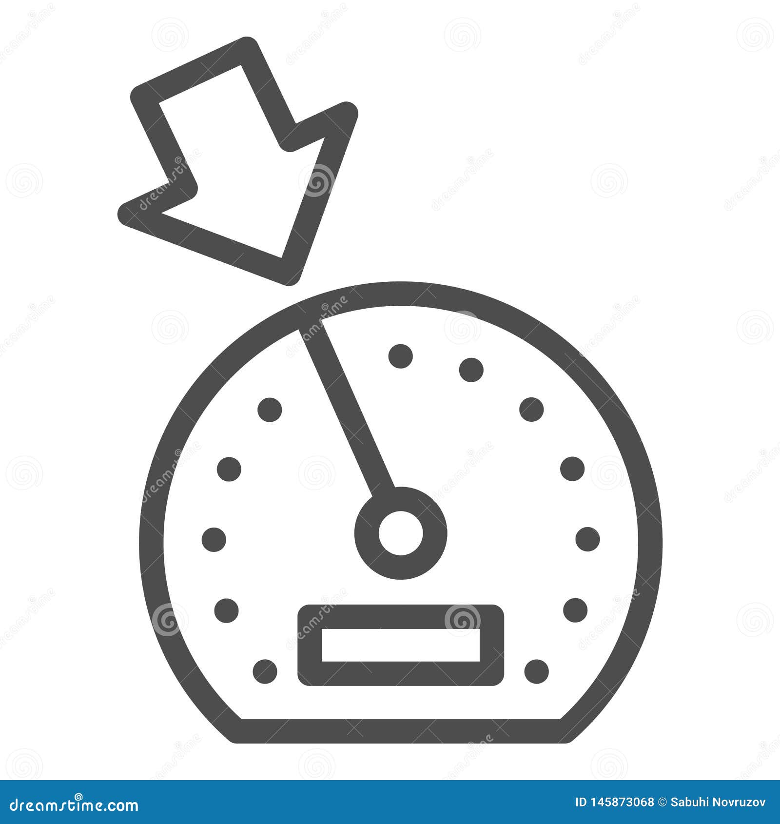 Cruise Control Line Icon. Dashboard Vector Illustration Isolated on ...