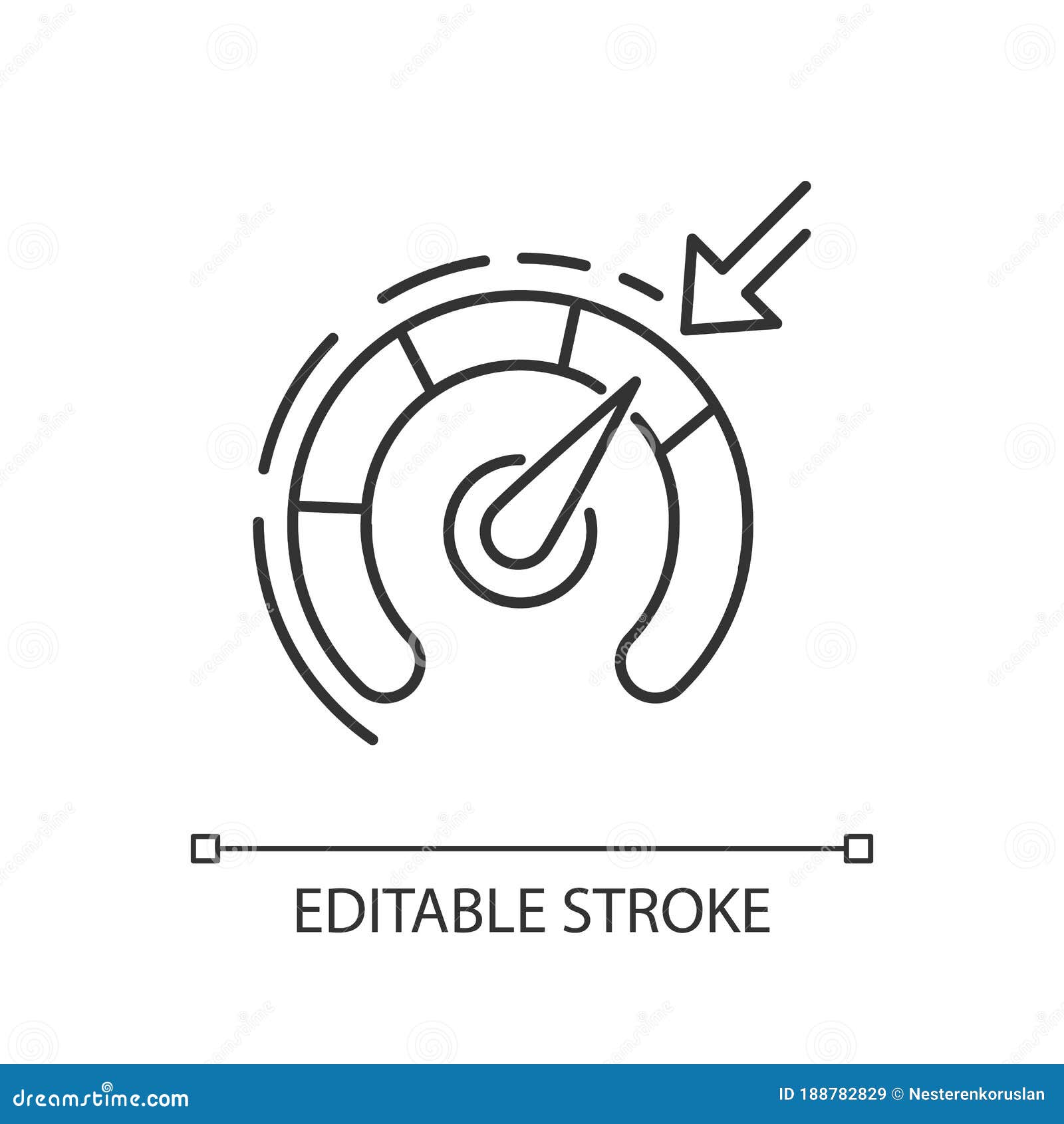 Cruise control linear icon stock vector. Illustration of range - 188782829
