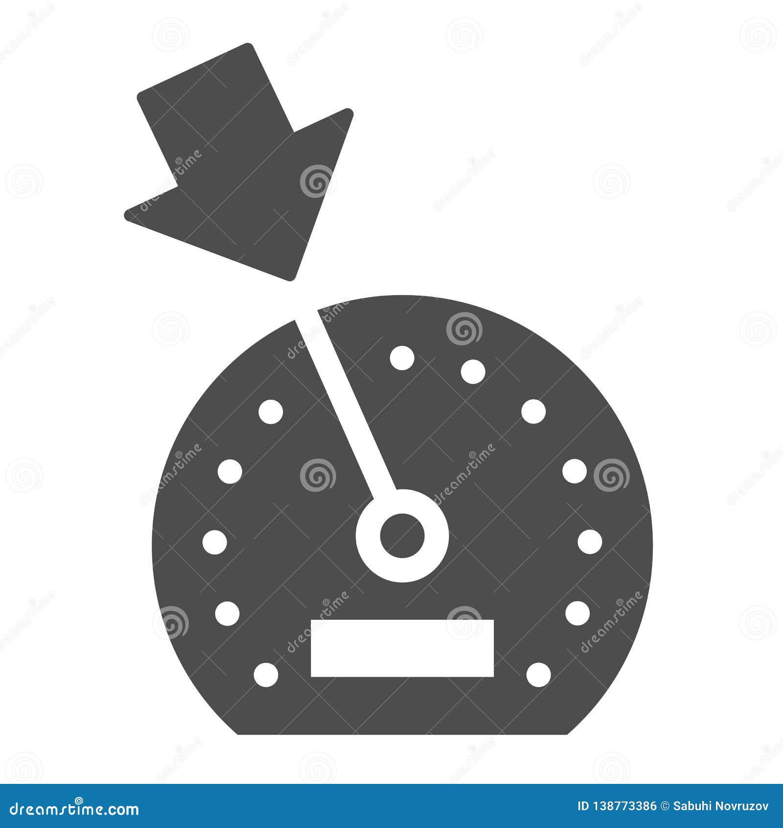 Cruise Control Solid Icon. Dashboard Vector Illustration Isolated on ...