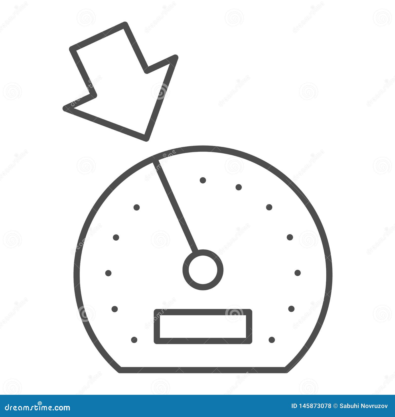 Cruise Control Thin Line Icon. Dashboard Vector Illustration Isolated ...