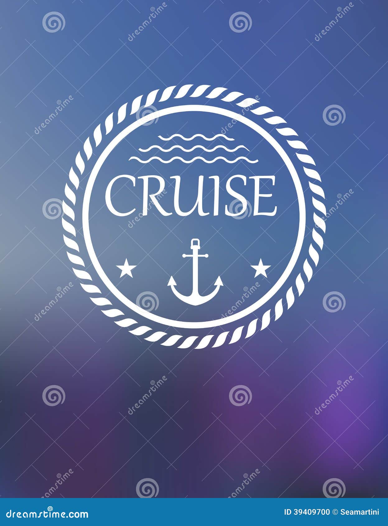 Cruise Header with Anchor and Waves Stock Vector - Illustration of ...