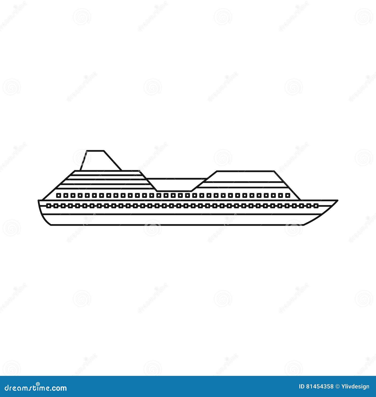 Cruise Liner Icon, Outline Style Stock Vector - Illustration of ...
