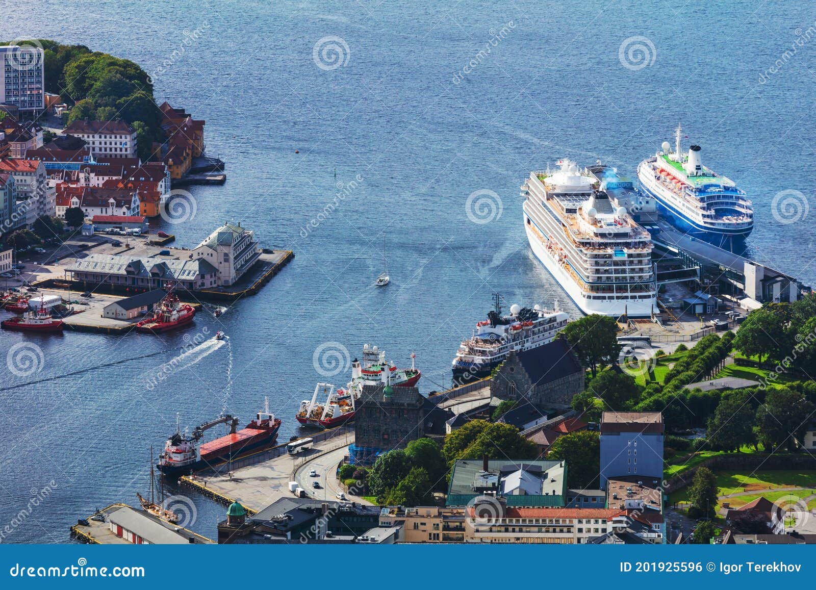 Cruise Liners in Port. Bergen. Norway Stock Photo - Image of ...