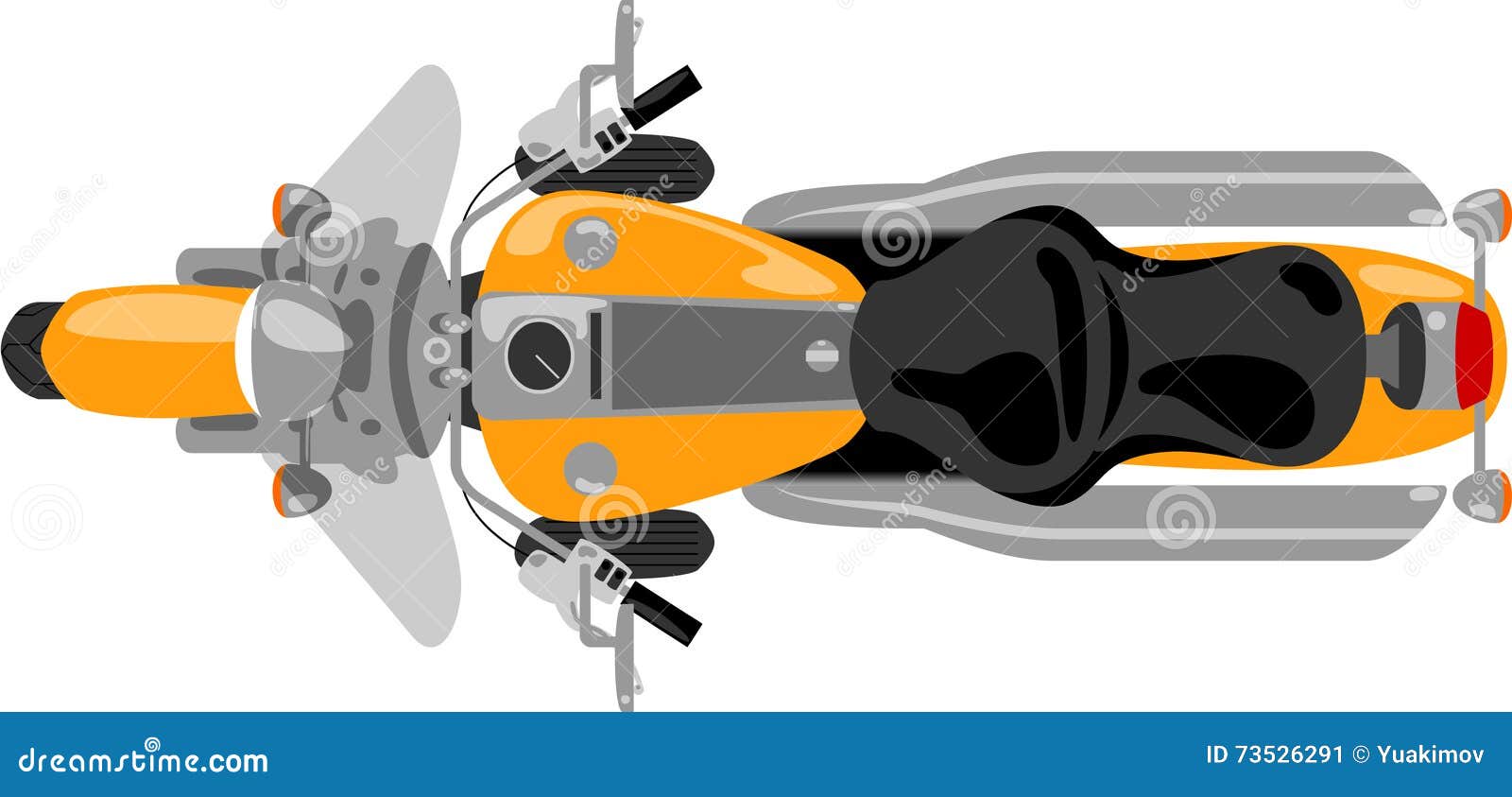Cruise Motorcycle Isolated Top View Stock Vector - Illustration of ...
