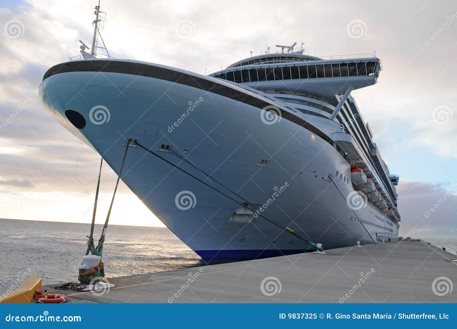 Cruise Ship Anchored stock image. Image of vertical, front - 9837325