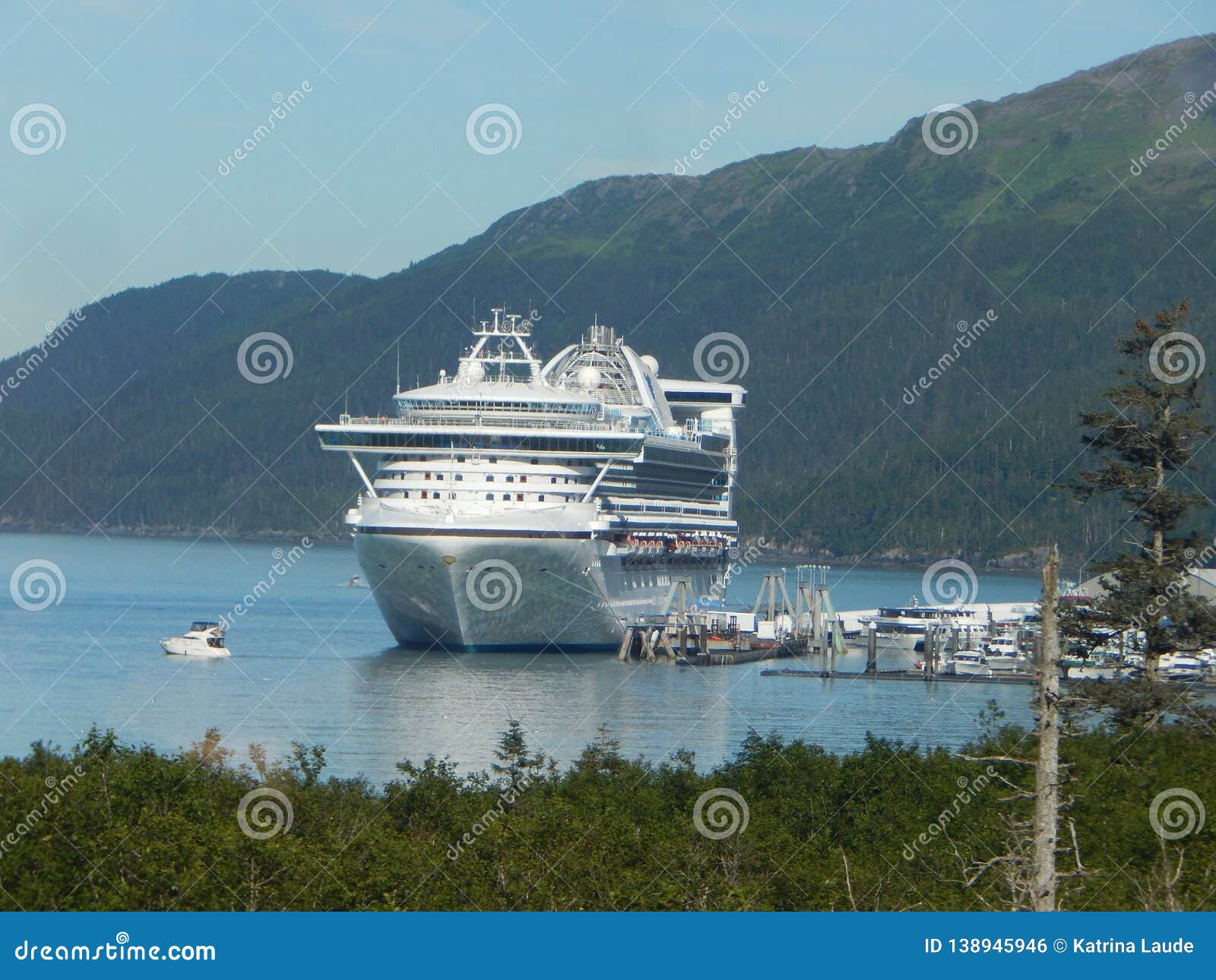 This Cruise Ship Awaits Loading Stock Photo - Image of snowcapped ...