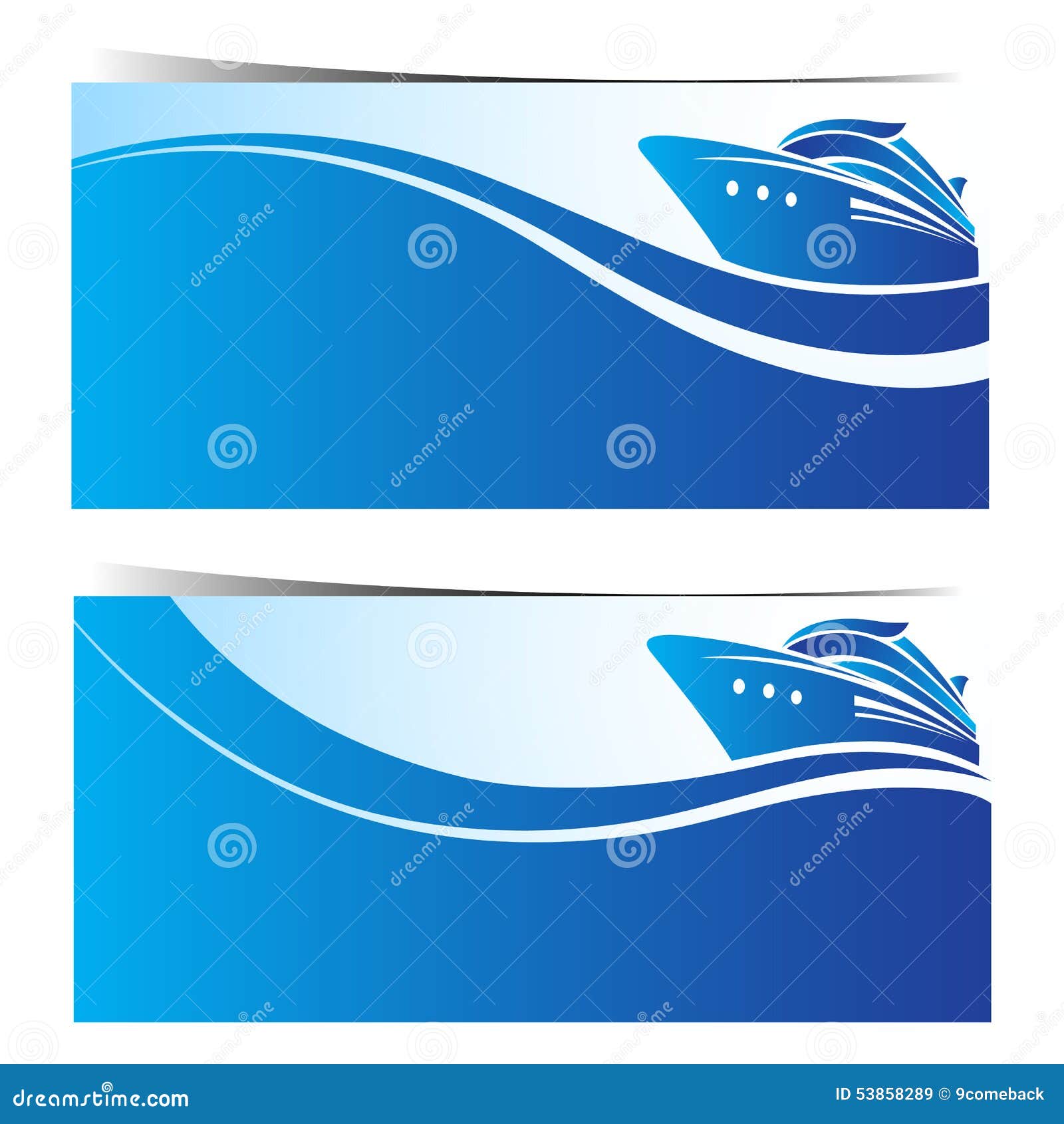 Cruise ship banners stock vector. Illustration of background - 53858289