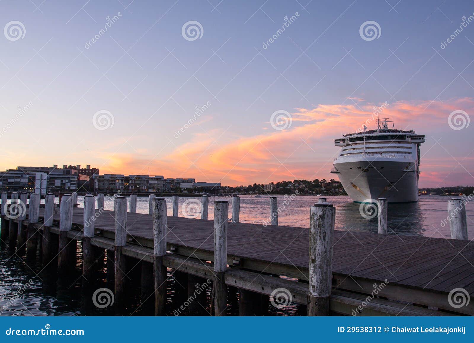 Cruise ship in bay. stock photo. Image of getaway, holiday - 29538312