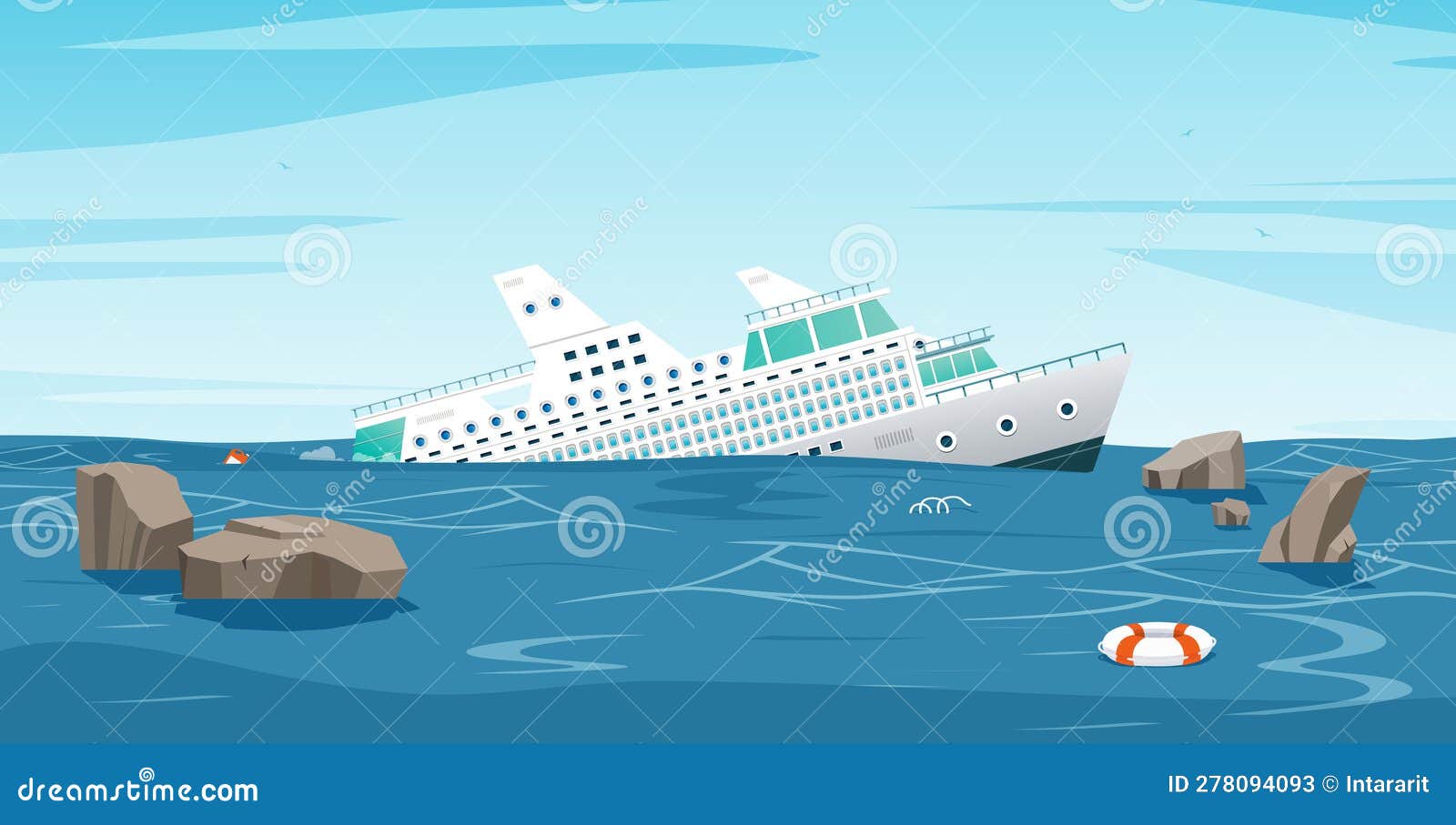 Cartoon Cruise Ship Sinking