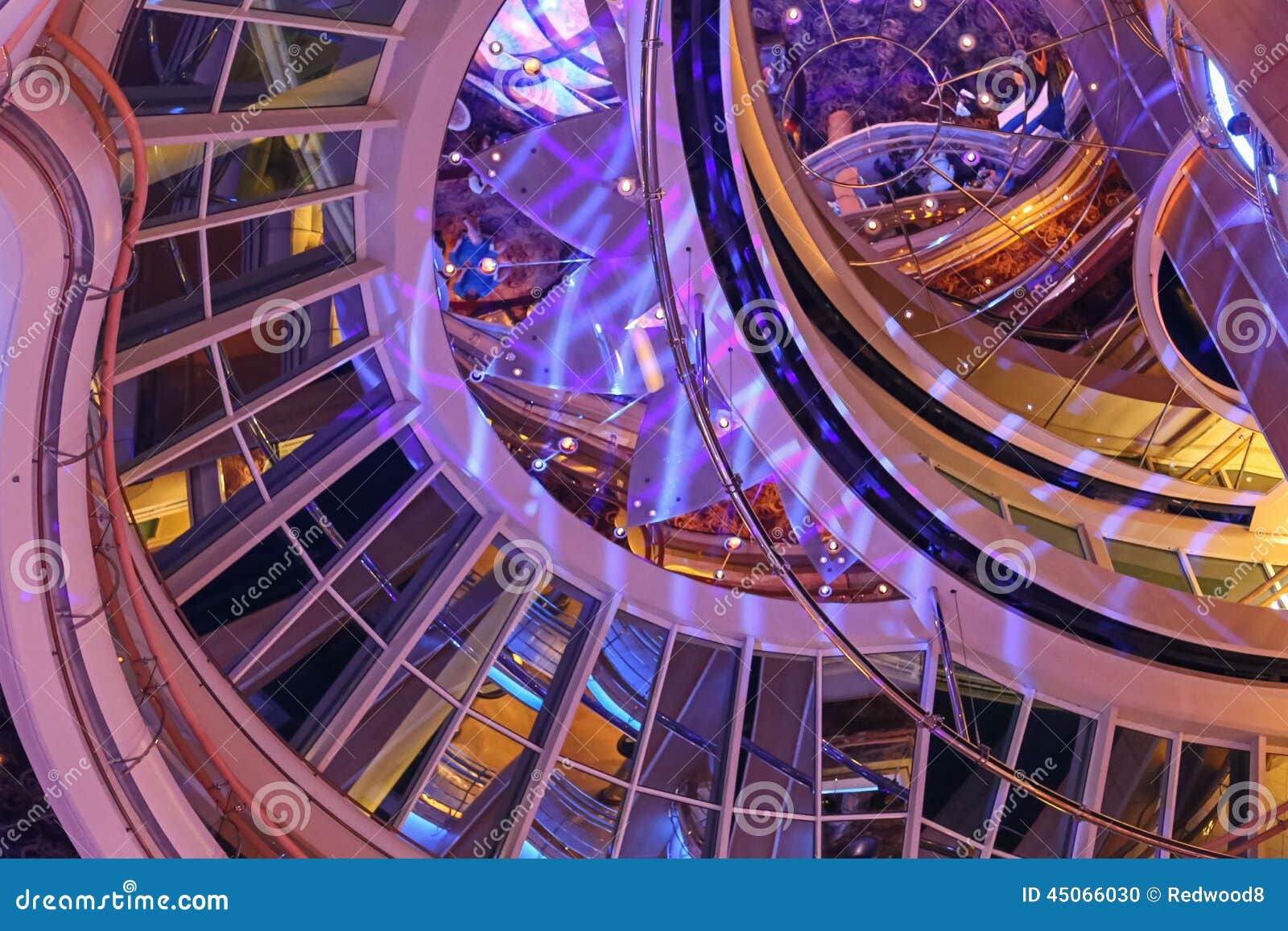 Cruise Ship Ceiling Rotunda Stock Photo - Image of ceiling, elevator ...