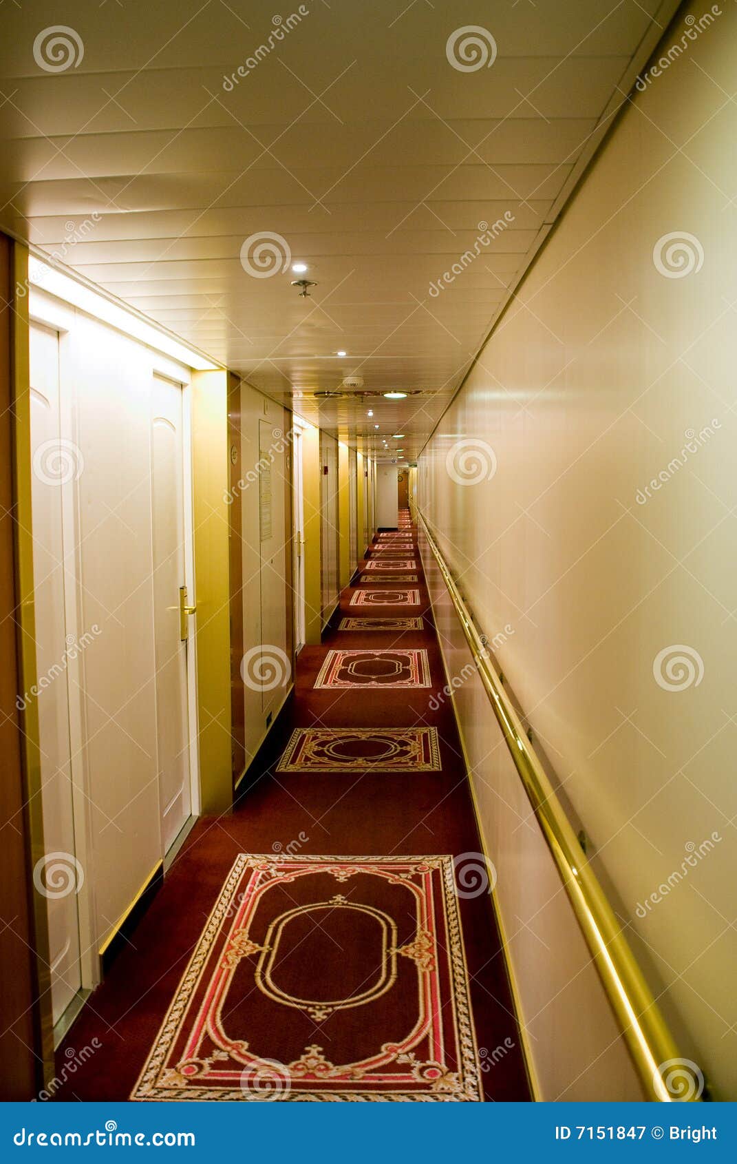 Cruise ship corridor stock image. Image of corridor, blue - 7151847