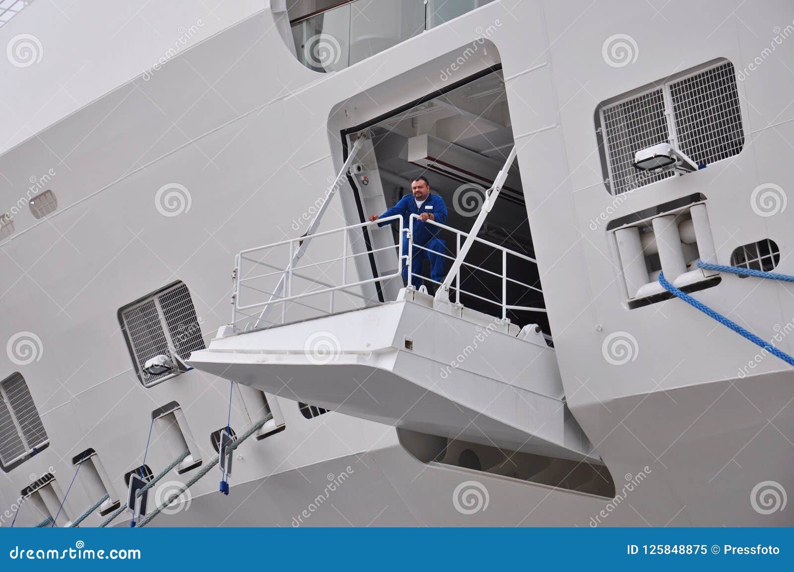 Cruise Ship Crew Member on Duty Editorial Image - Image of ...