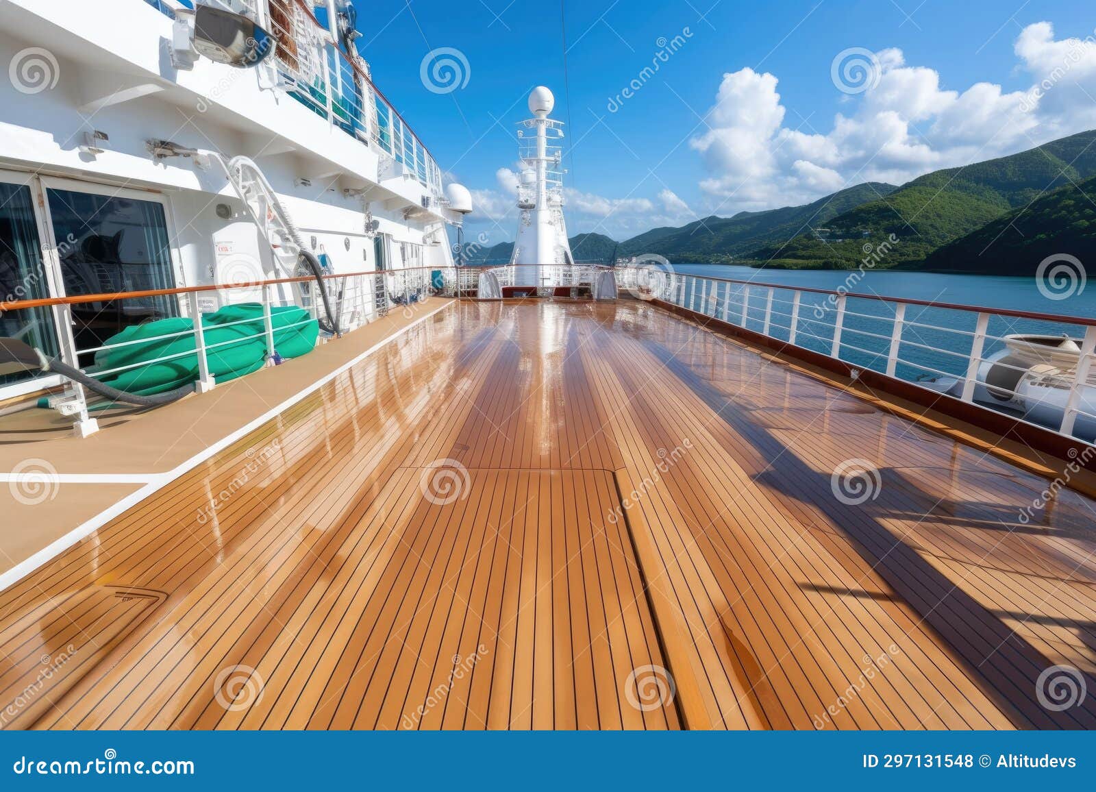 Cruise Ship Deck Scrubbed and Being Cleaned with Mop Stock Photo ...