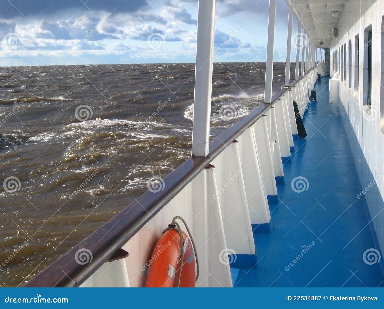Cruise Ship Deck in the Sea with Strong Waves Stock Image - Image of ...