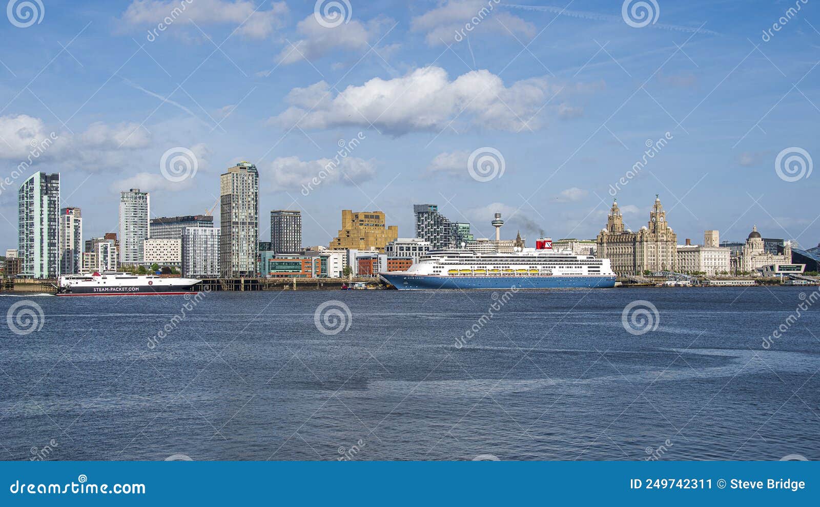 Liverpool WaterFront on the River Mersey Stock Image - Image of ...