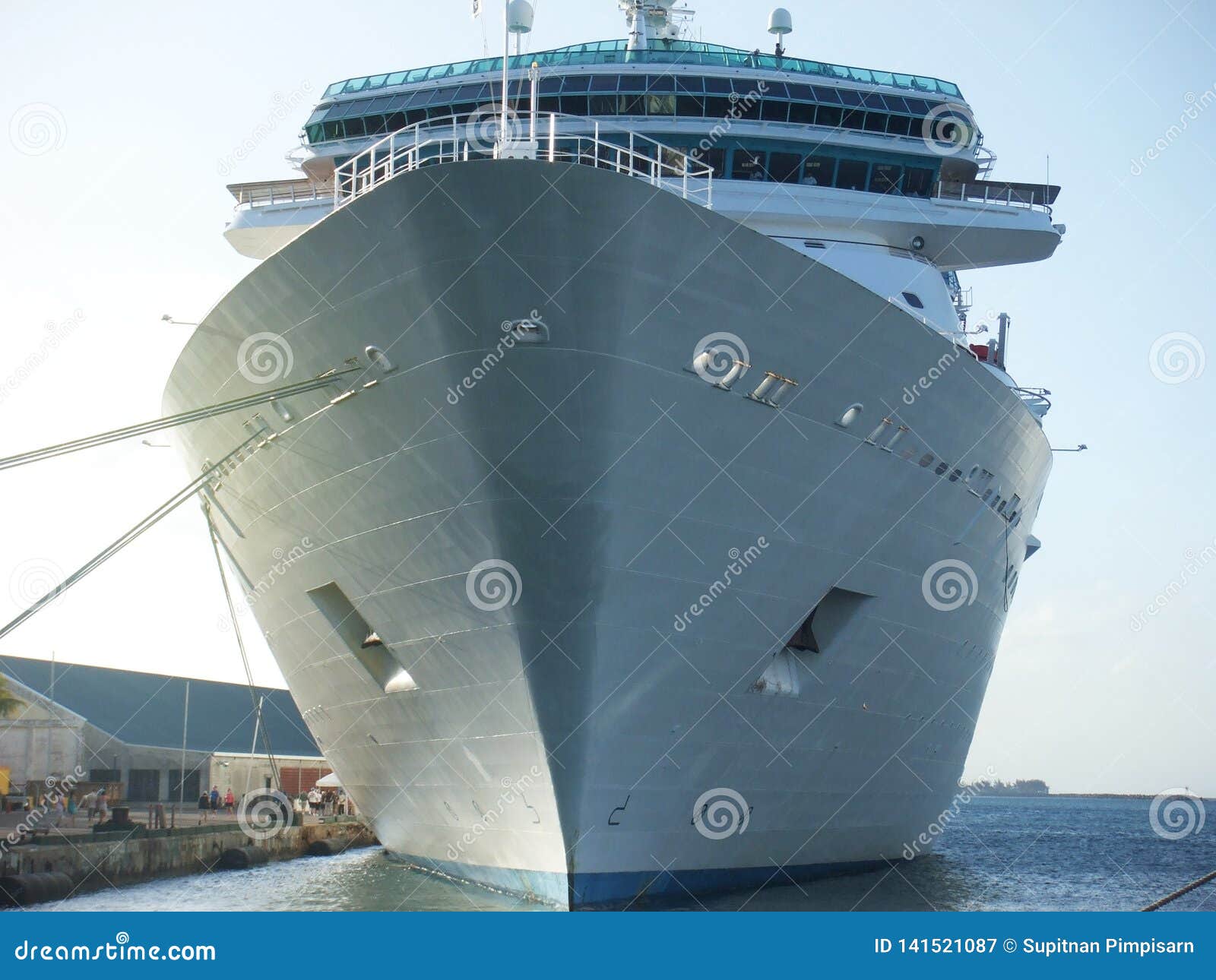 Cruise Ship Dock at Port, Front of Cruise Ship. Stock Image - Image of ...