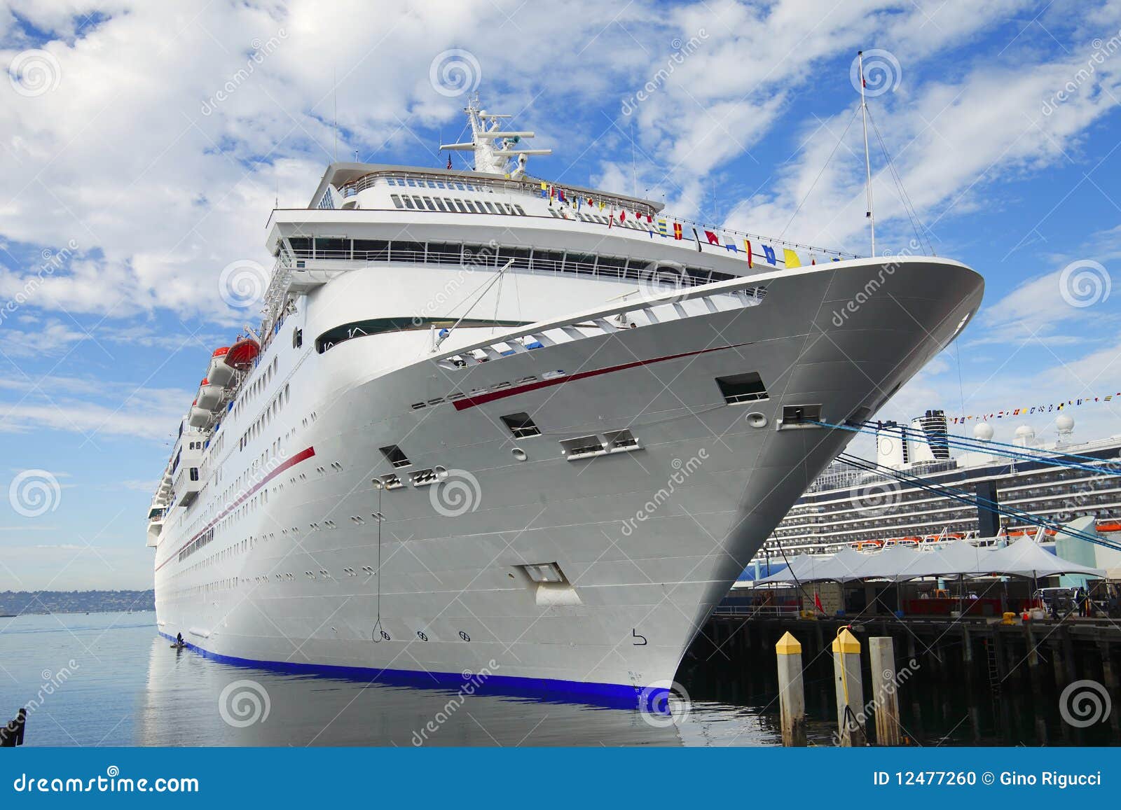 Cruise ship docked. stock photo. Image of long, moored - 12477260